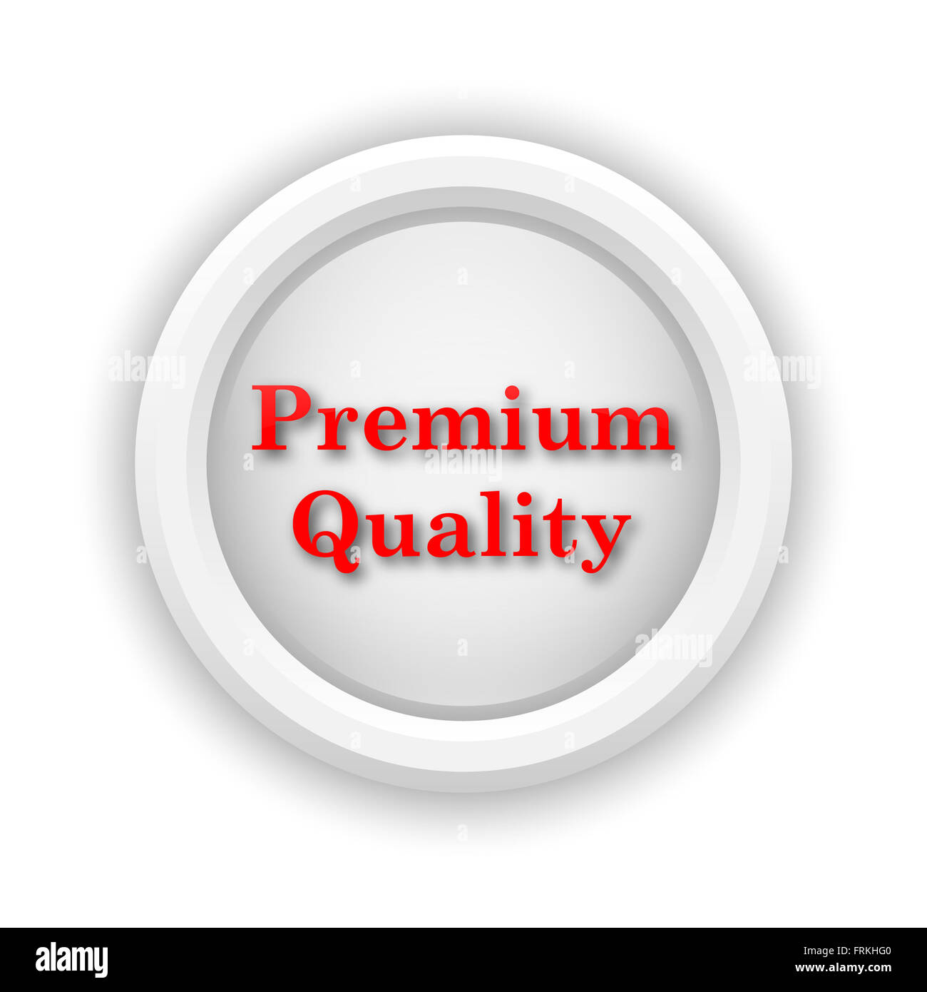 Round plastic icon with red design on white background Stock Photo - Alamy