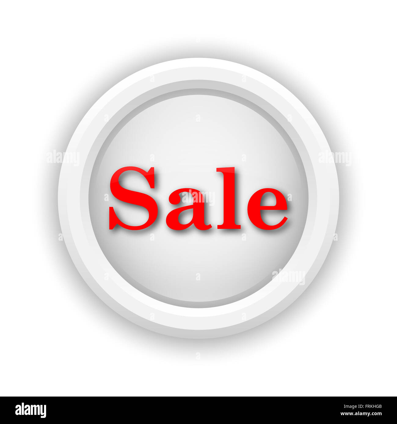 Round plastic icon with red design on white background Stock Photo - Alamy