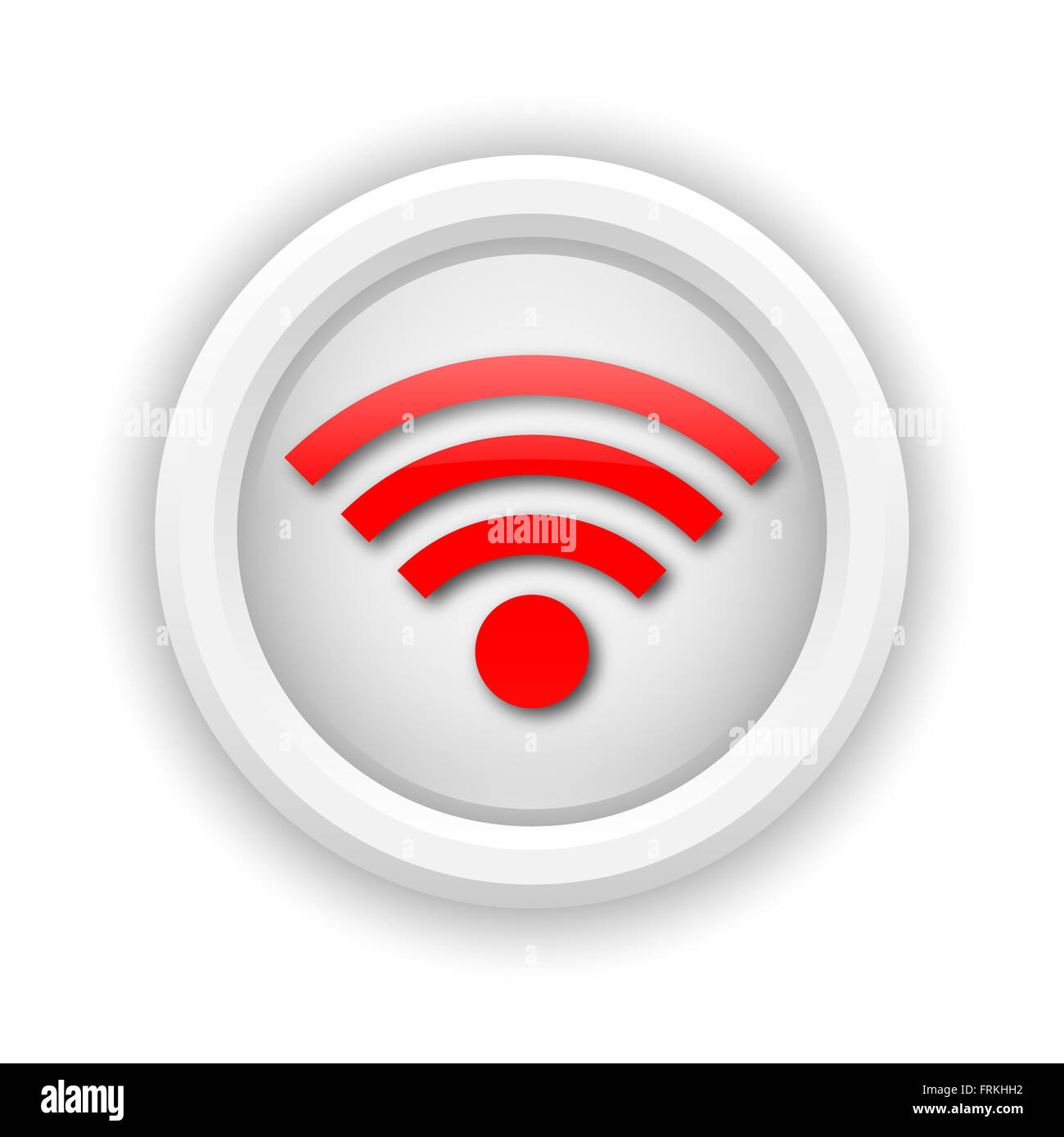 Round plastic icon with red design on white background Stock Photo - Alamy