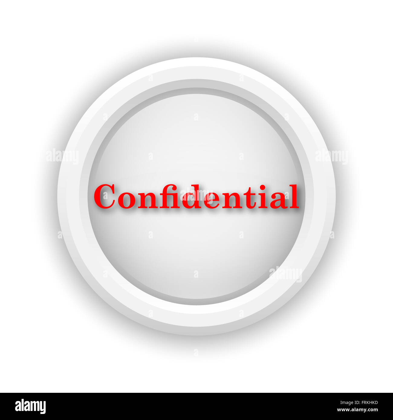 Round plastic icon with red design on white background Stock Photo - Alamy