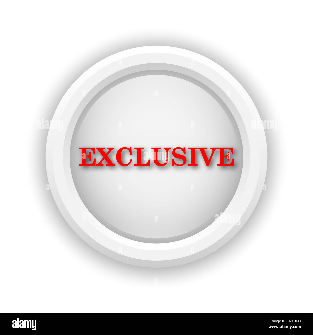 Round plastic icon with red design on white background Stock Photo - Alamy