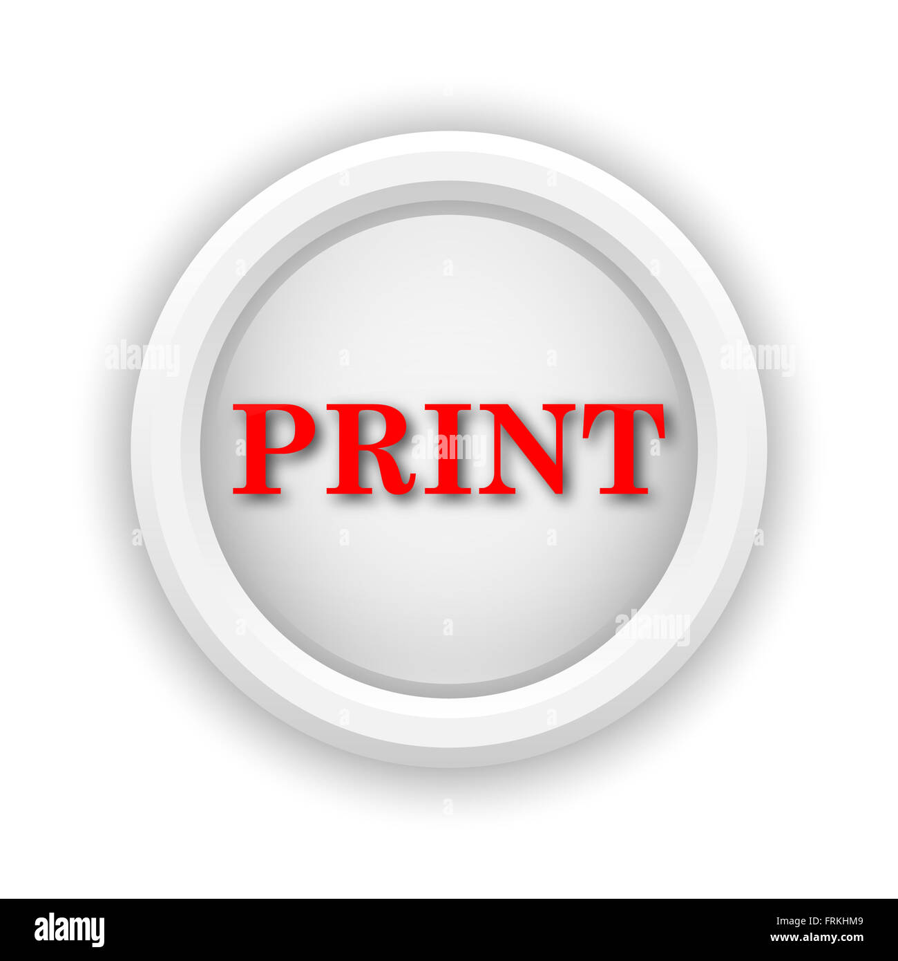 Round plastic icon with red design on white background Stock Photo - Alamy