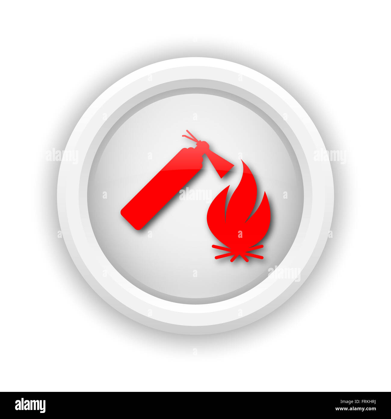 Round plastic icon with red design on white background Stock Photo - Alamy
