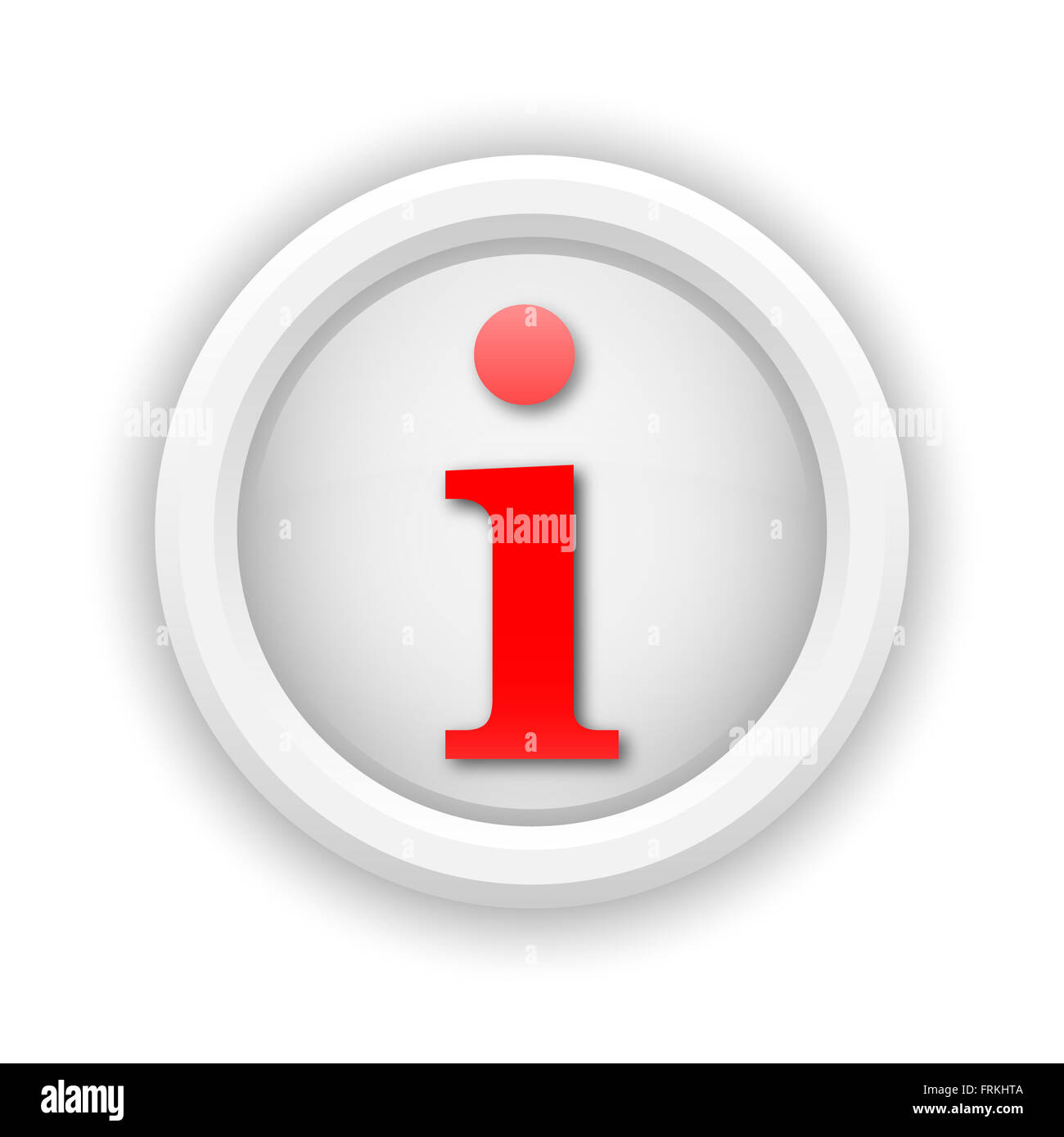 Round plastic icon with red design on white background Stock Photo - Alamy