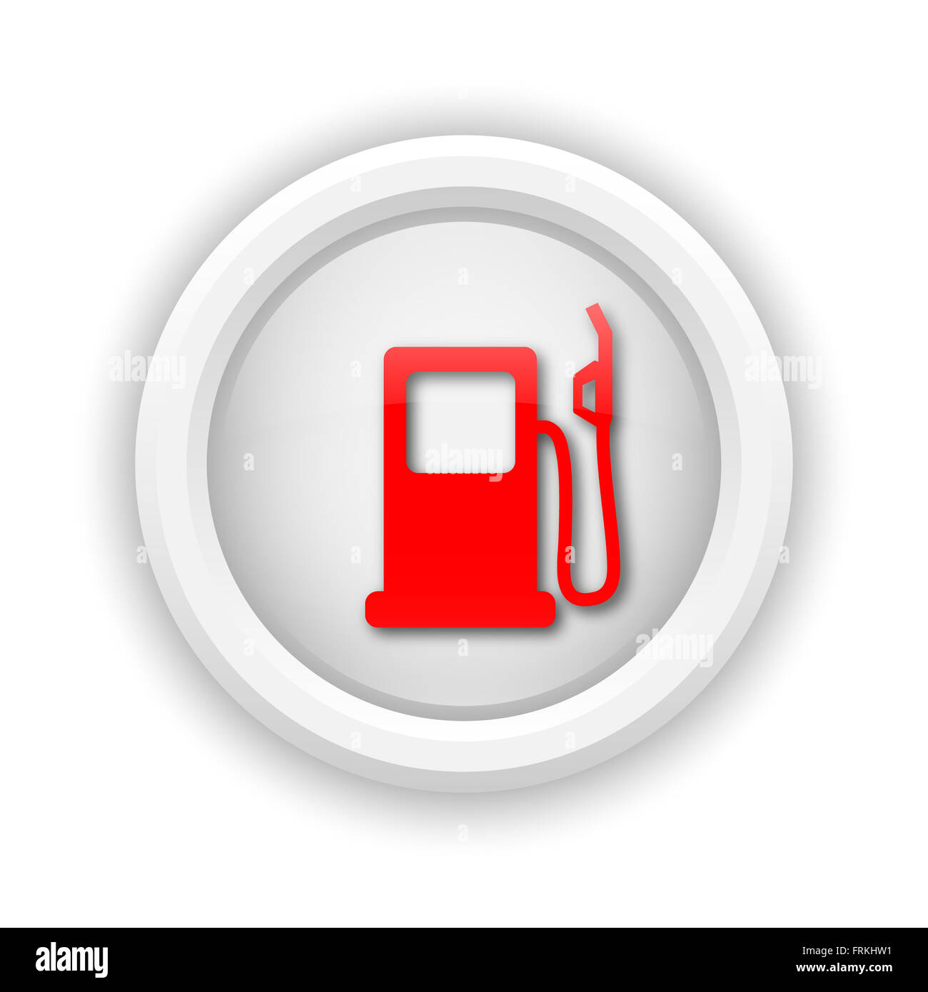 Round plastic icon with red design on white background Stock Photo - Alamy