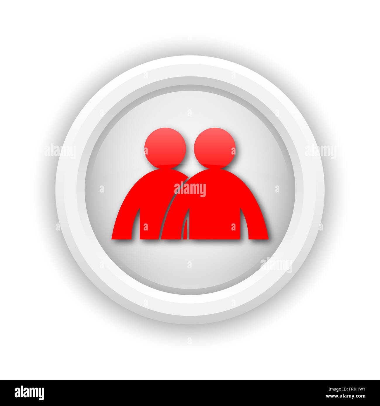 Round plastic icon with red design on white background Stock Photo - Alamy