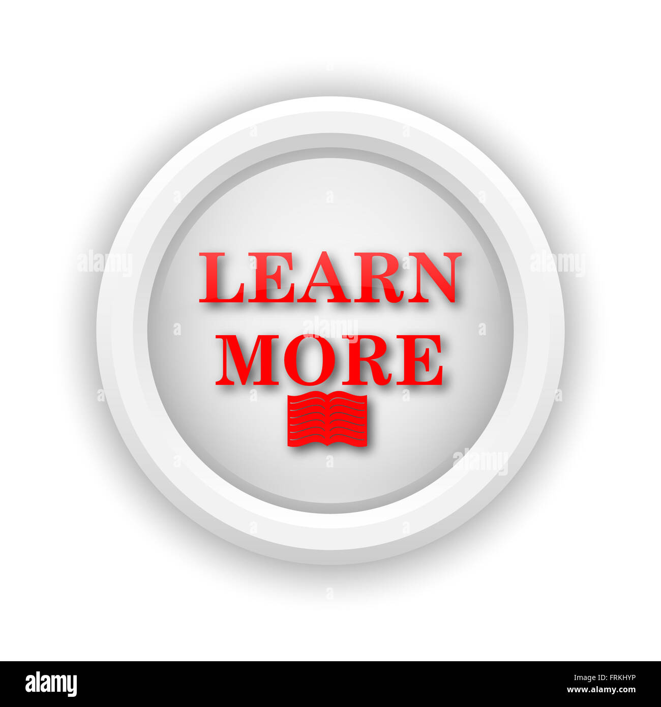 Round plastic icon with red design on white background Stock Photo - Alamy