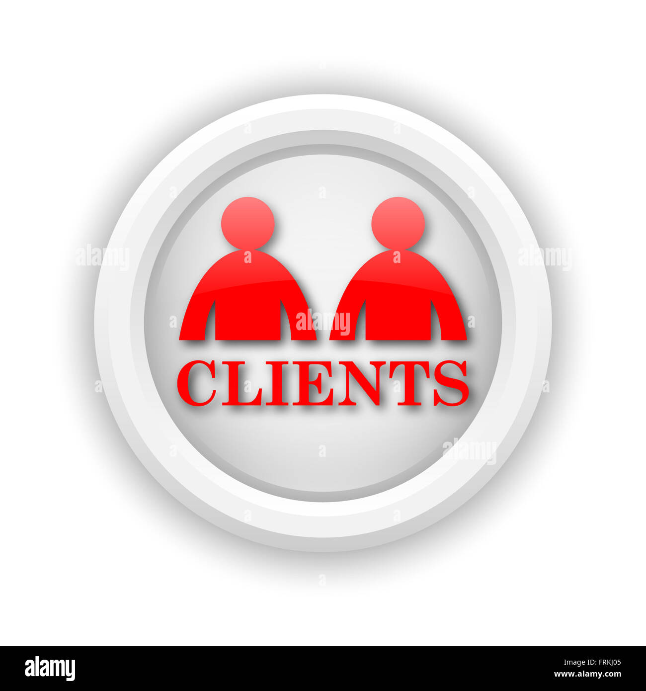 Round plastic icon with red design on white background Stock Photo - Alamy