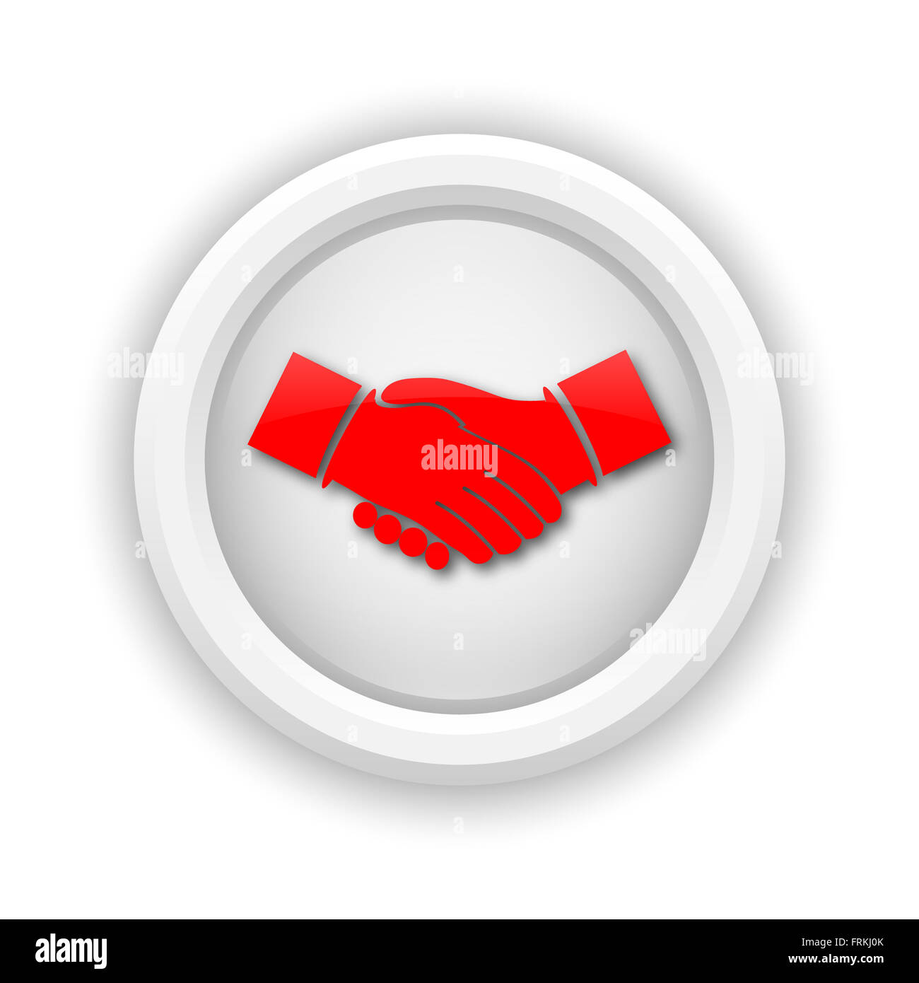 Round plastic icon with red design on white background Stock Photo - Alamy