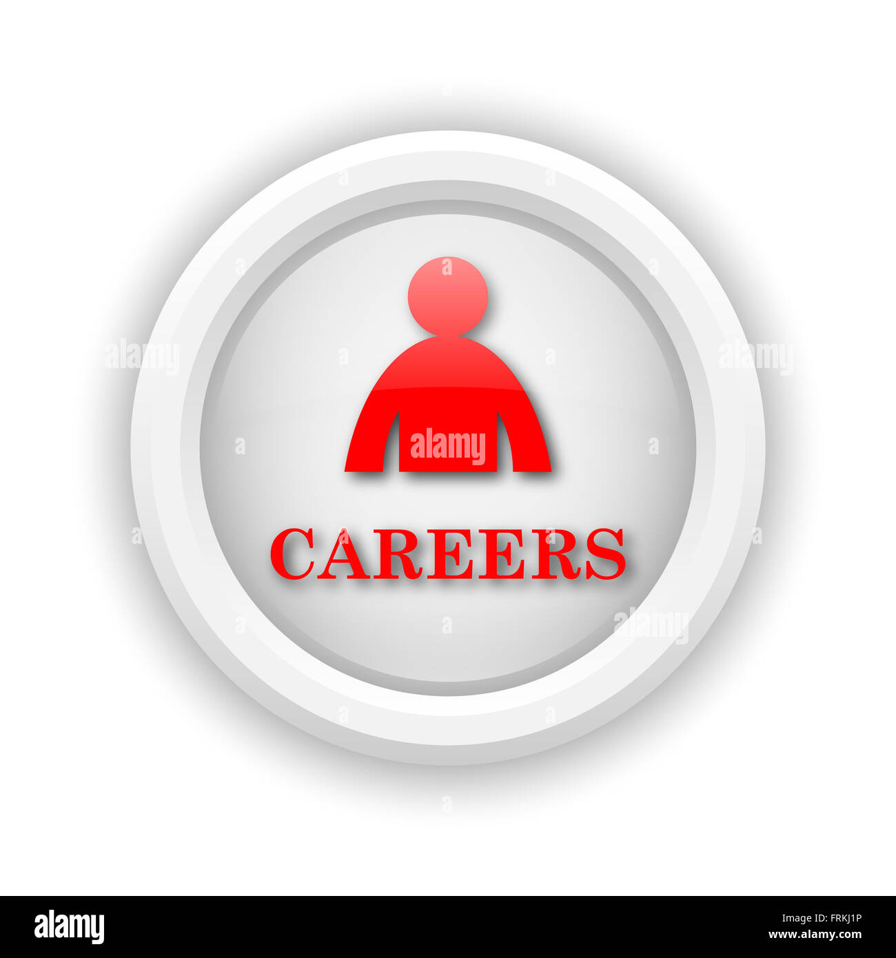 Round plastic icon with red design on white background Stock Photo - Alamy