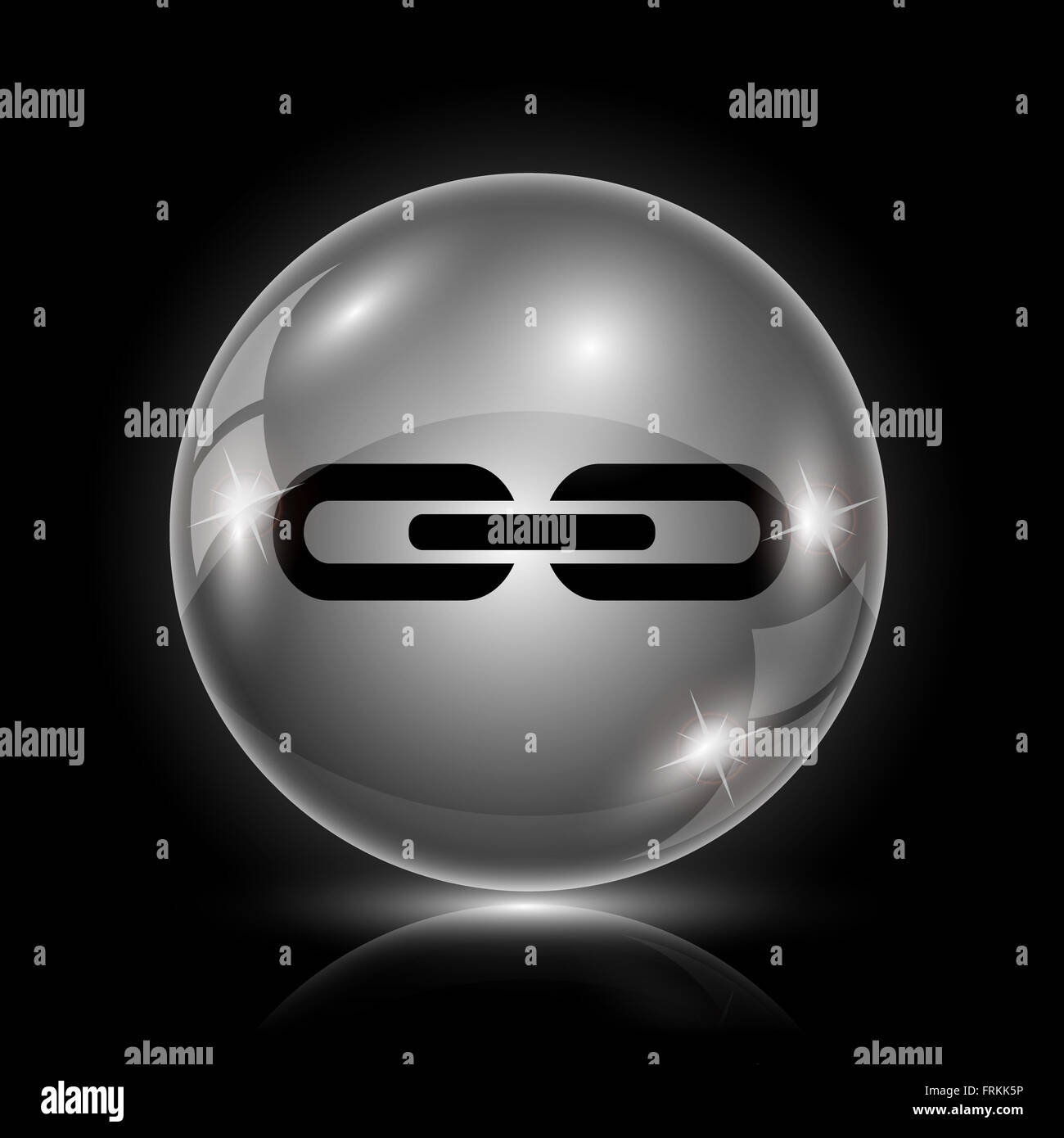 Shiny glossy icon - glass ball on black background Stock Photo - Alamy