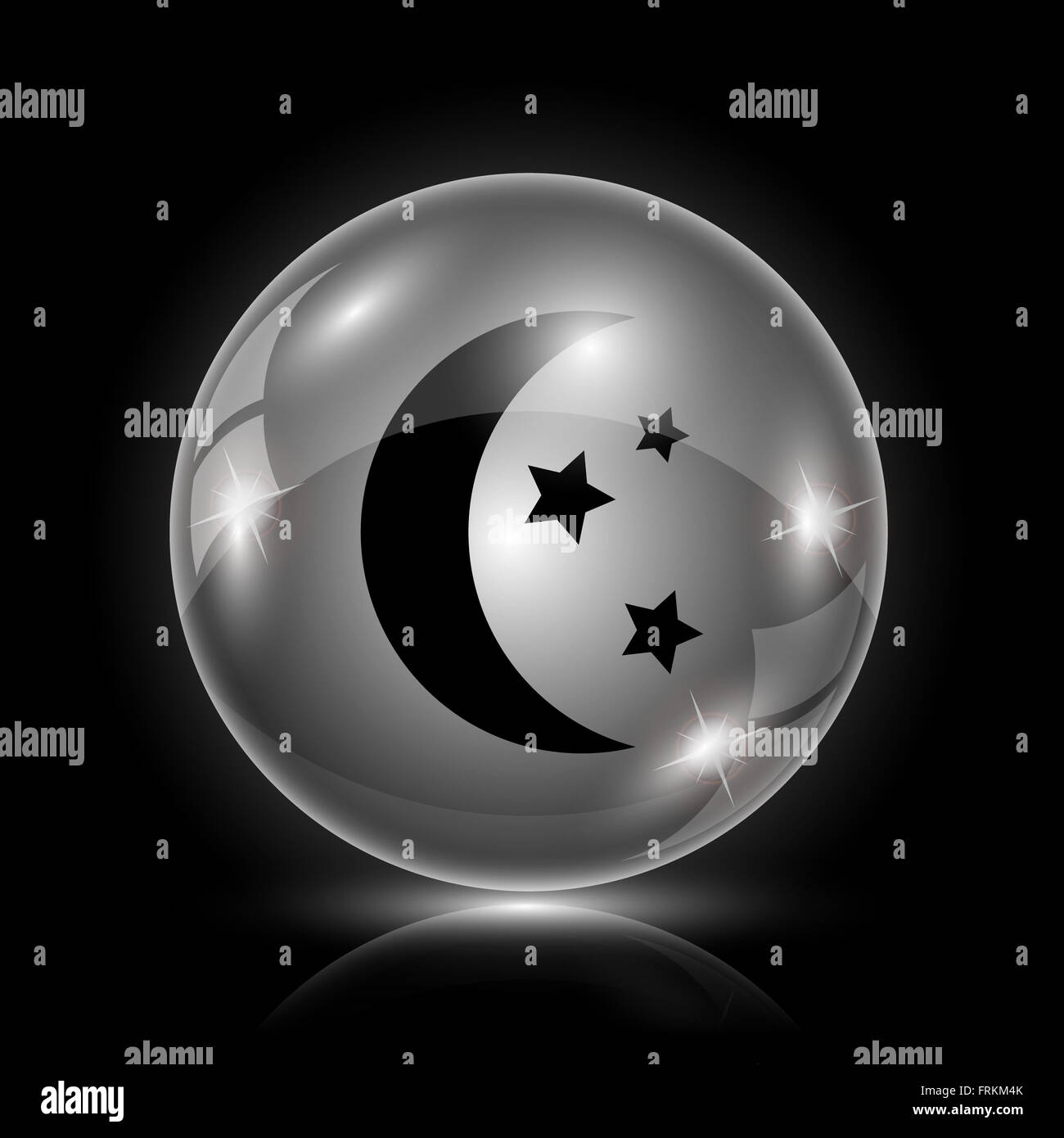 Glass shiny glossy icon on black background Stock Photo - Alamy