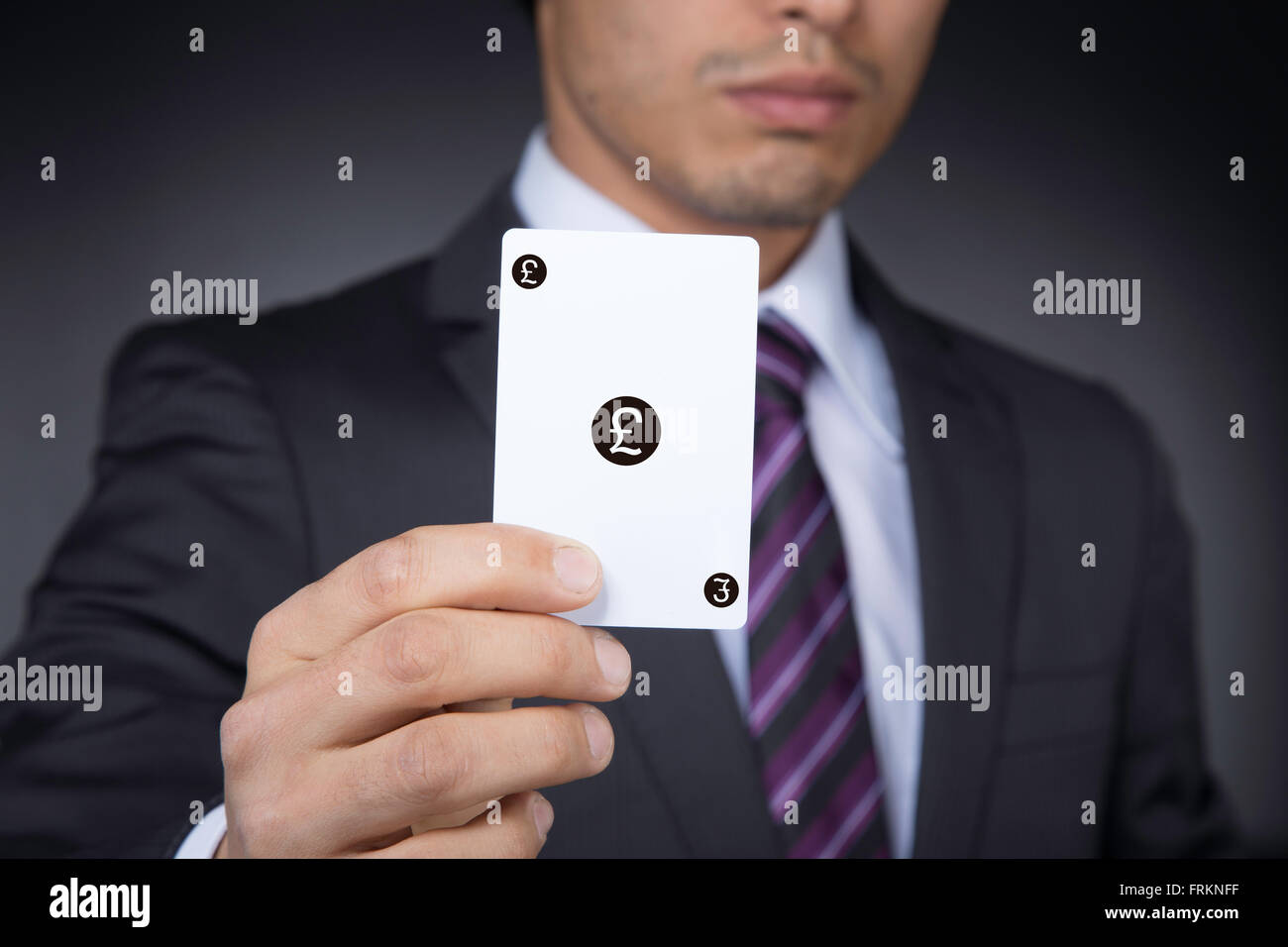 businessman with card Stock Photo - Alamy