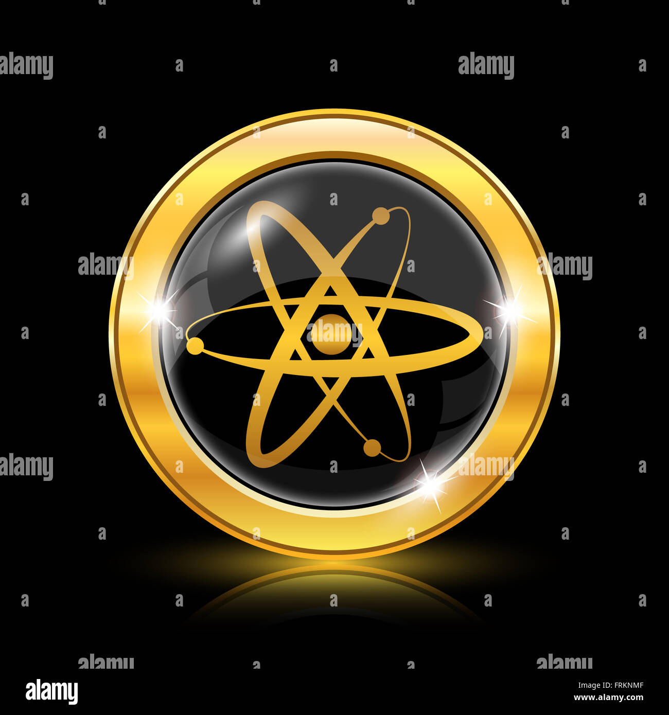 3d illustration golden atom model hi-res stock photography and images ...