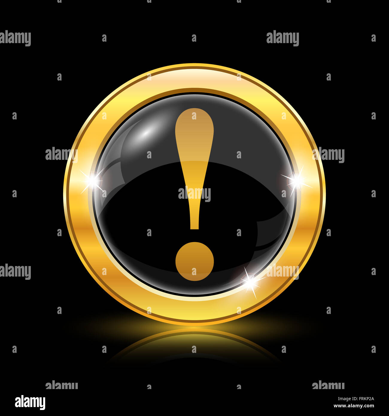 Shiny golden warning sign exclamation hi-res stock photography and ...