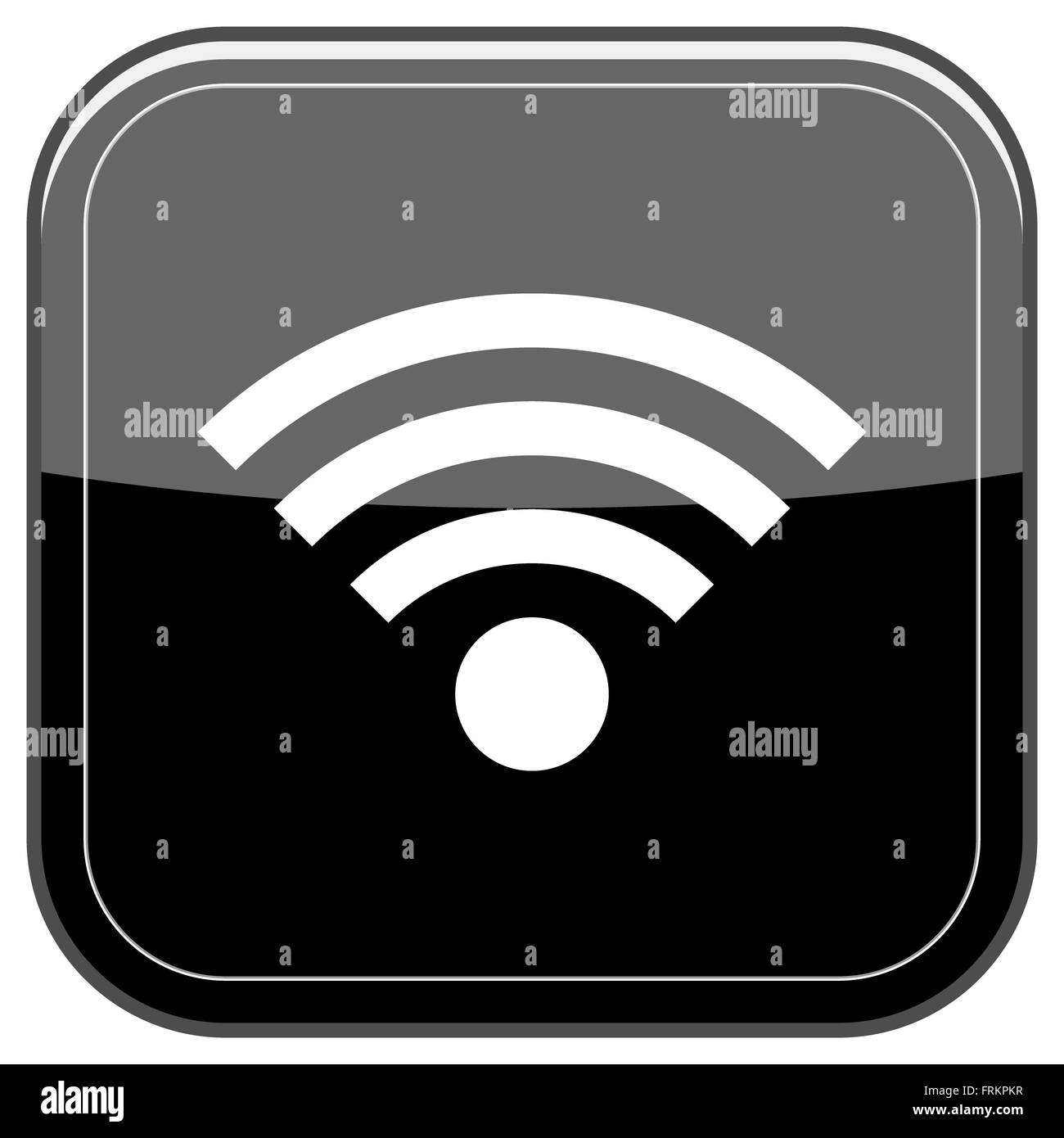 Glossy shiny icon - black internet button Stock Photo - Alamy