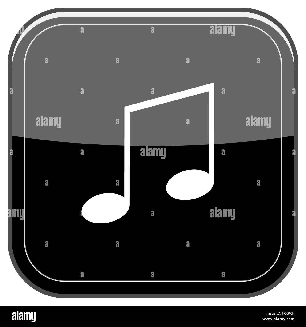 3d button musical sign icon Black and White Stock Photos & Images - Alamy