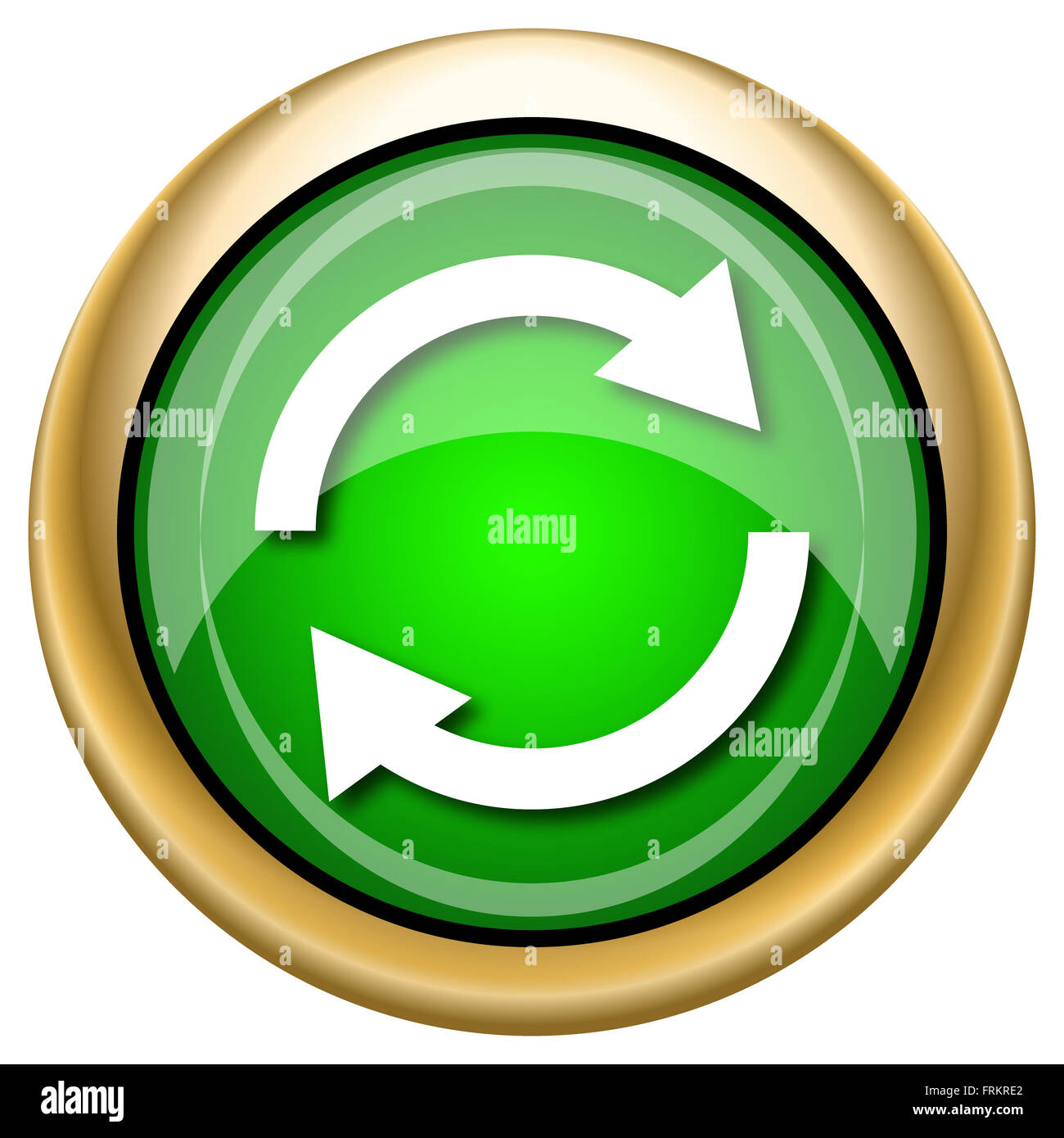 3d glossy refresh icon green hi-res stock photography and images - Alamy