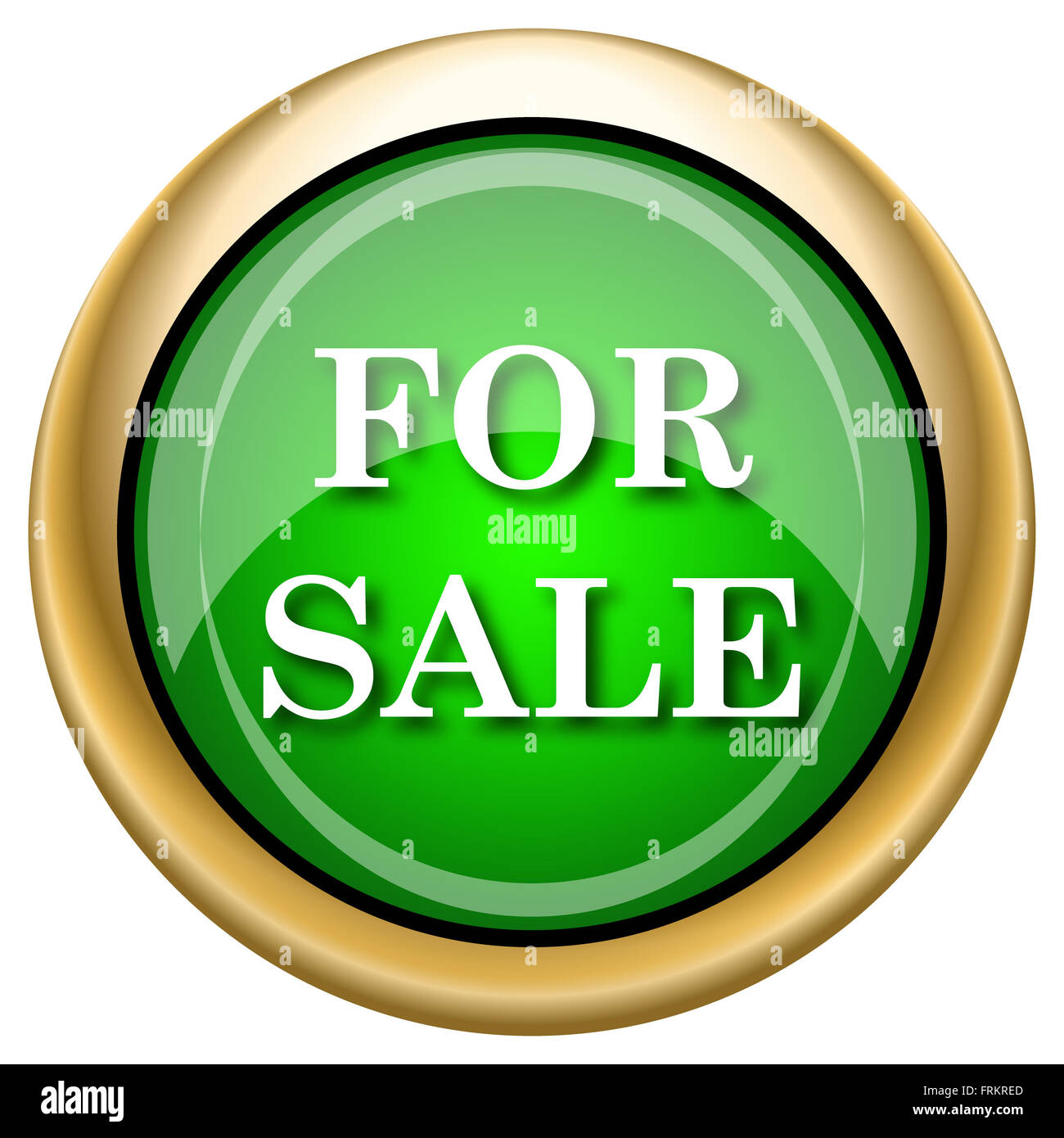 Shiny glossy green and gold icon - internet button Stock Photo - Alamy