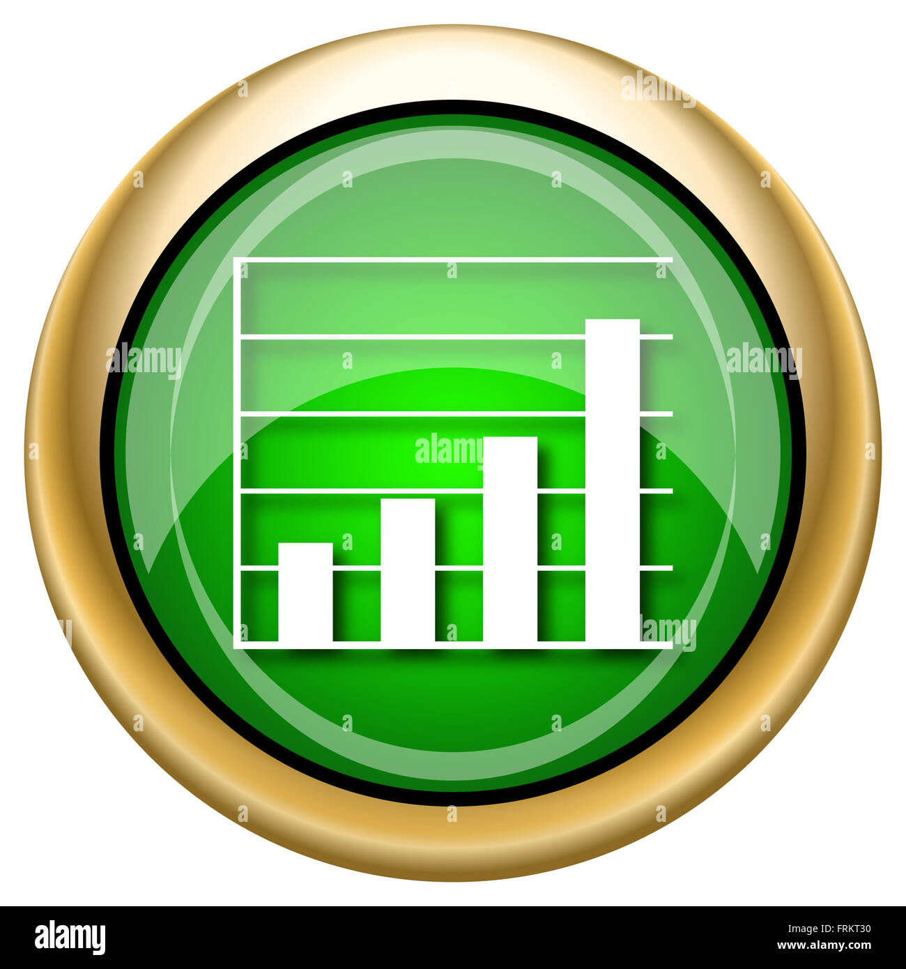 Shiny glossy green and gold icon - internet button Stock Photo - Alamy