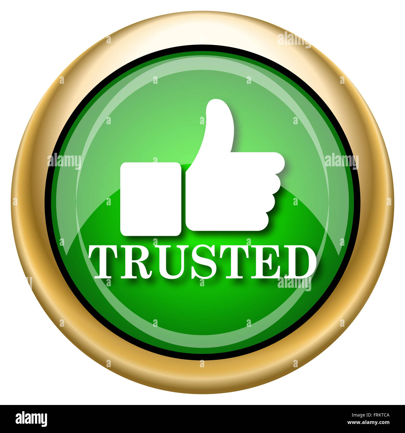 Green shiny glossy icon on white background Stock Photo - Alamy