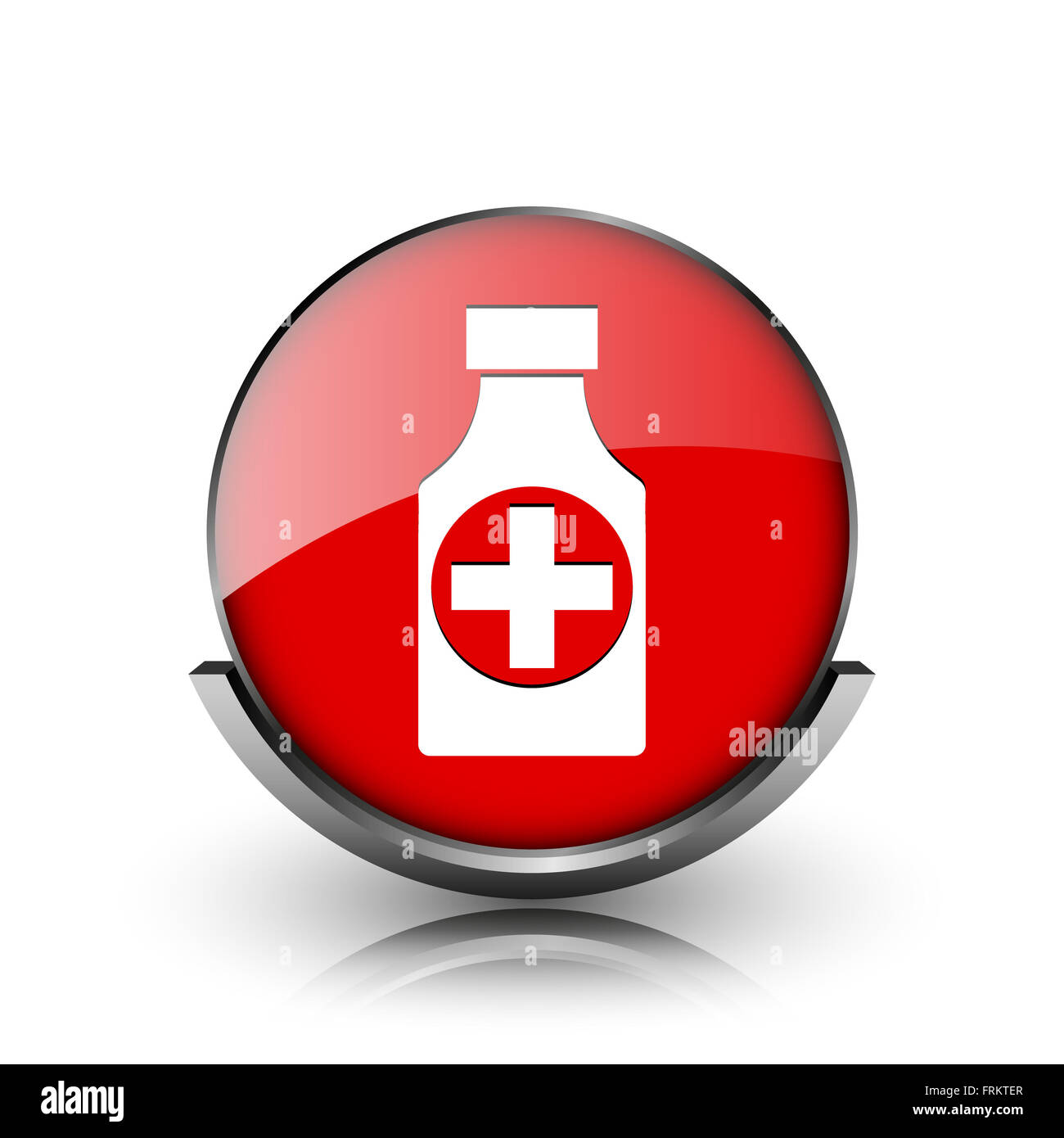 Red shiny glossy icon on white background Stock Photo - Alamy