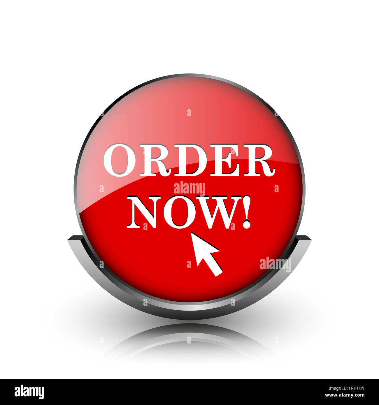 Red shiny glossy icon on white background Stock Photo - Alamy