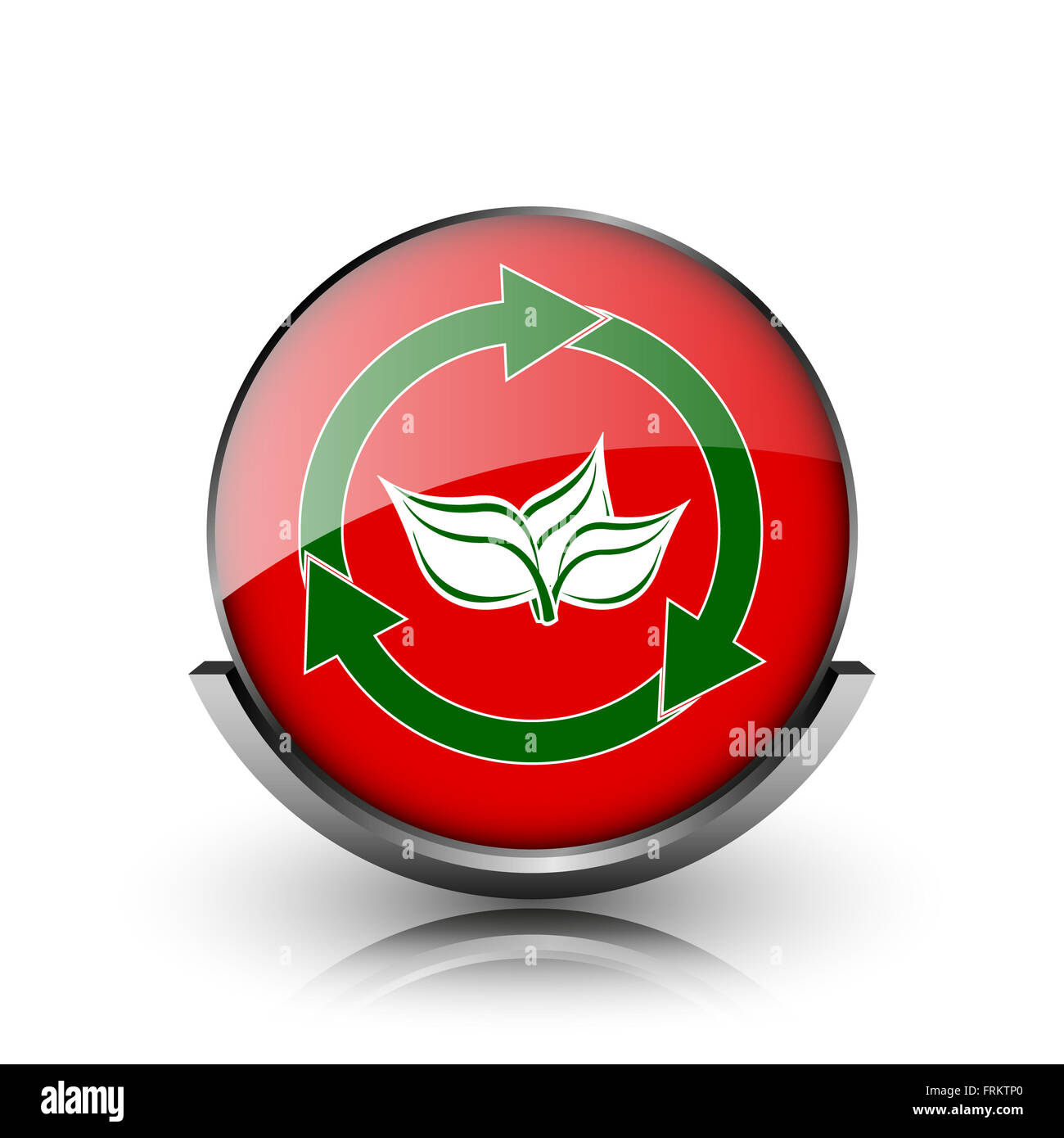 Red shiny glossy icon on white background Stock Photo - Alamy