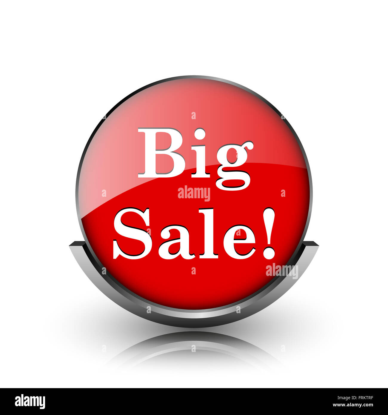 Red shiny glossy icon on white background Stock Photo - Alamy