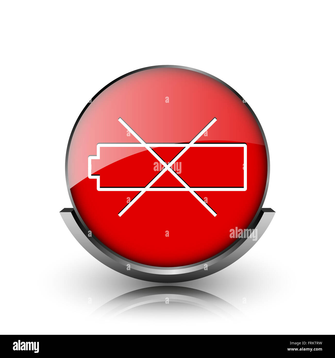 Red shiny glossy icon on white background Stock Photo - Alamy