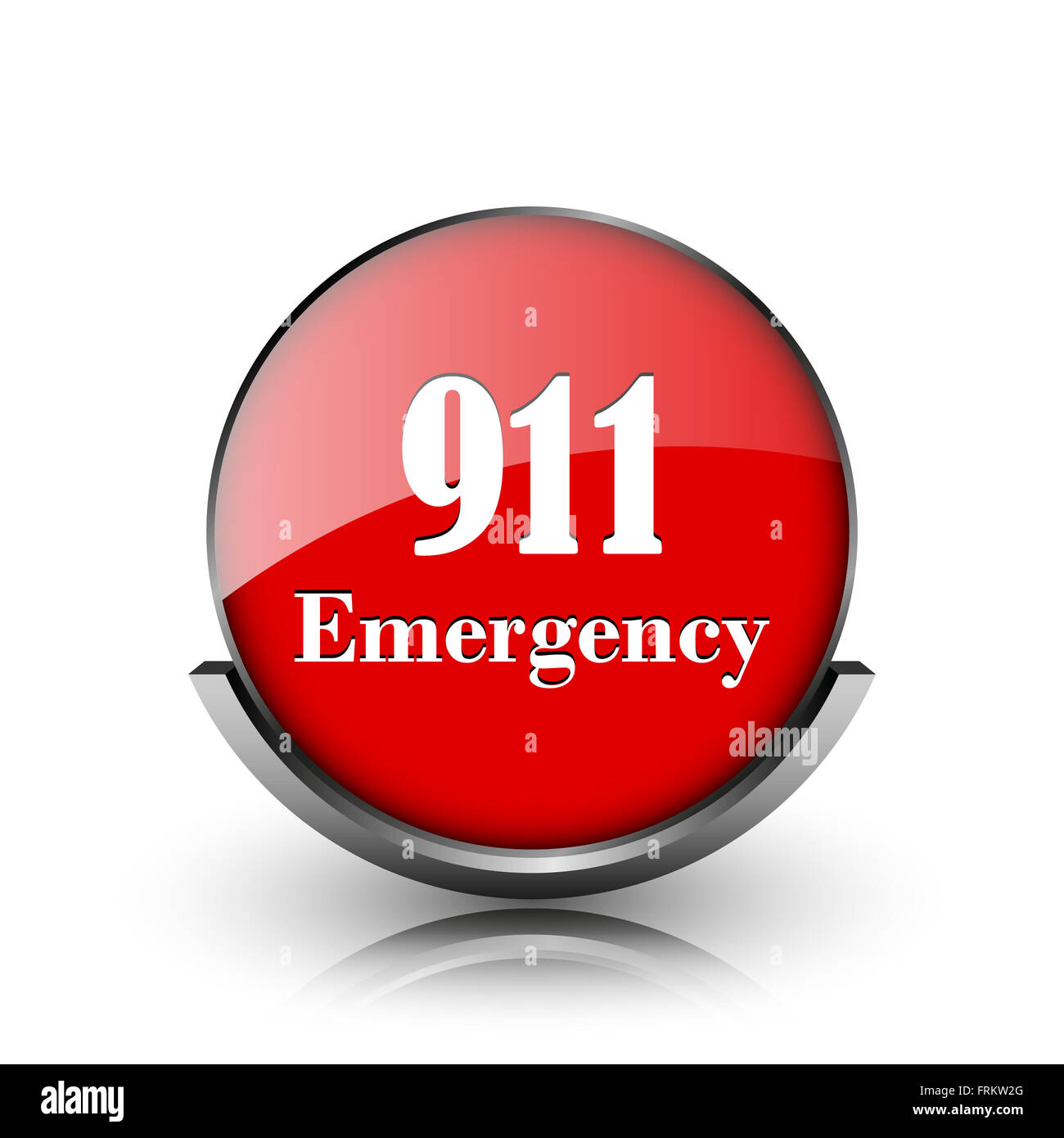 Red shiny glossy icon on white background Stock Photo - Alamy