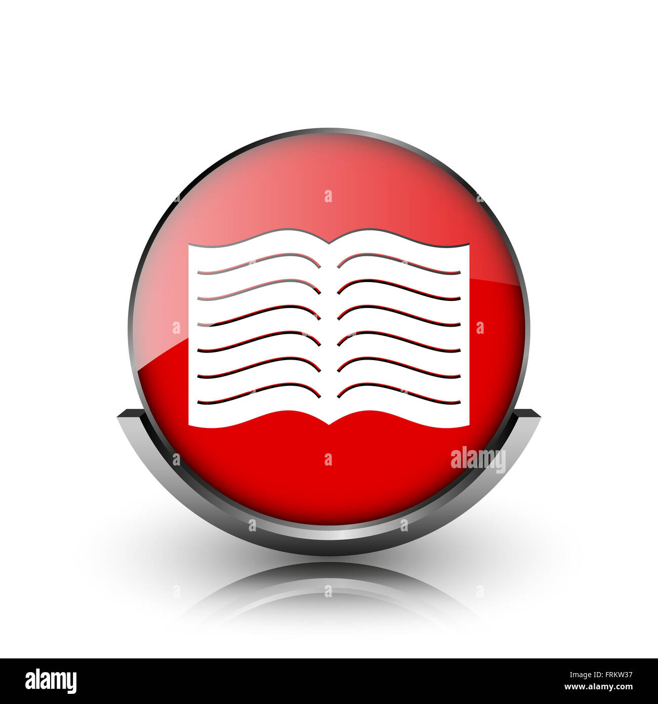 Red shiny glossy icon on white background Stock Photo - Alamy