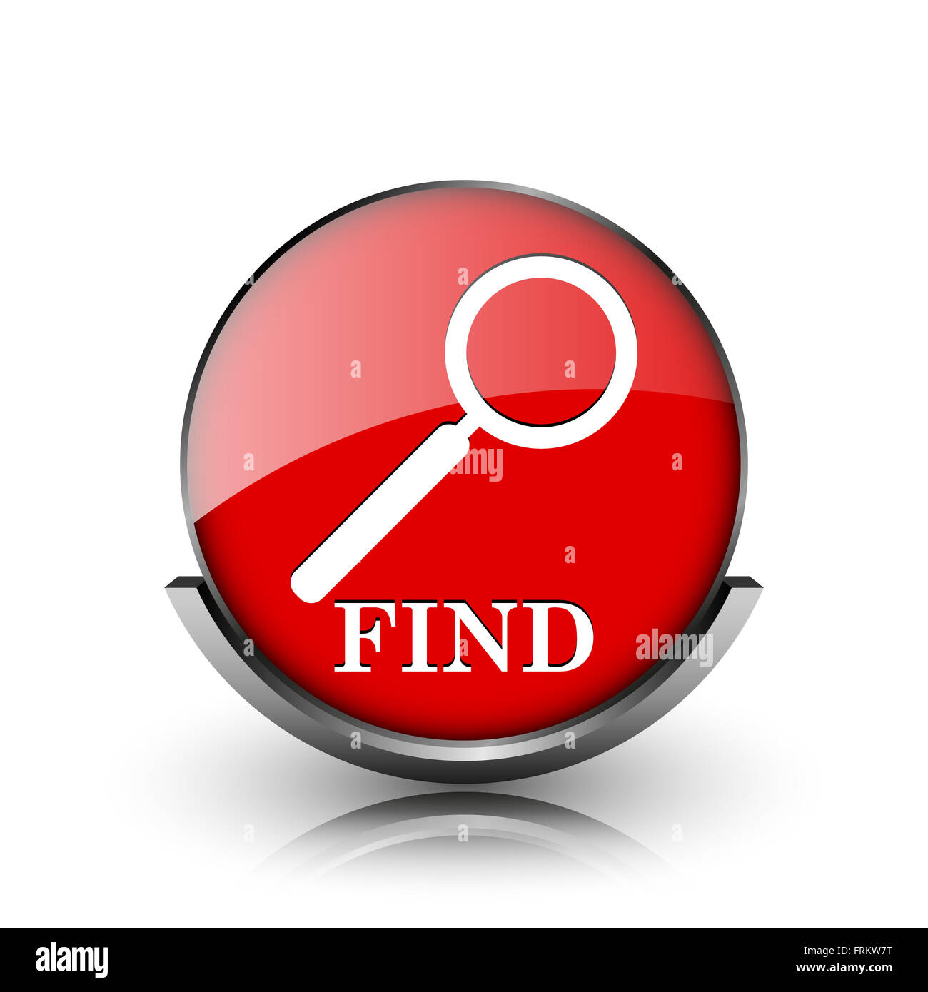 Red shiny glossy icon on white background Stock Photo - Alamy