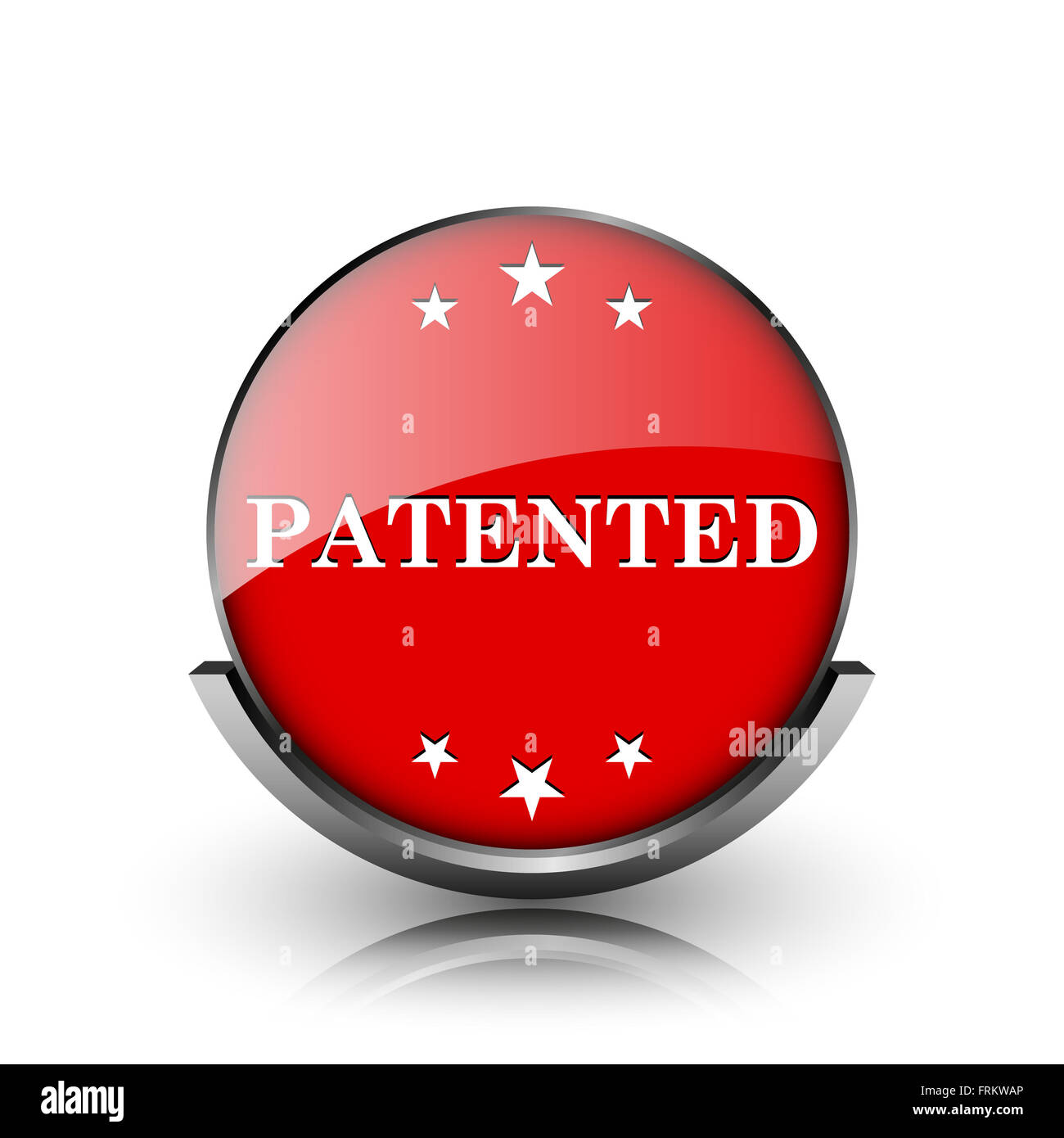 Red shiny glossy icon on white background Stock Photo - Alamy