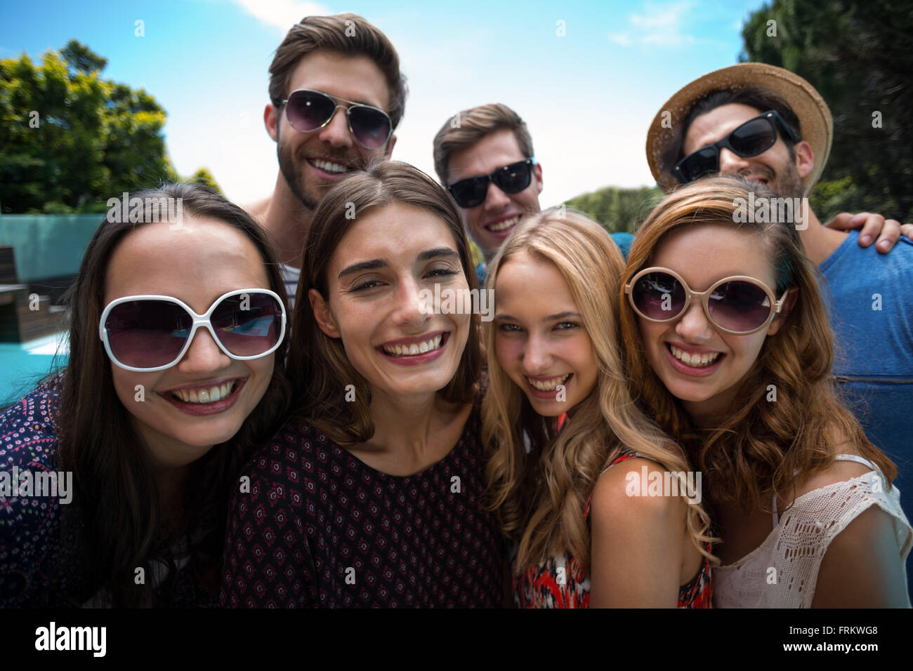 Beautiful female friends posing selfie hi-res stock photography and ...