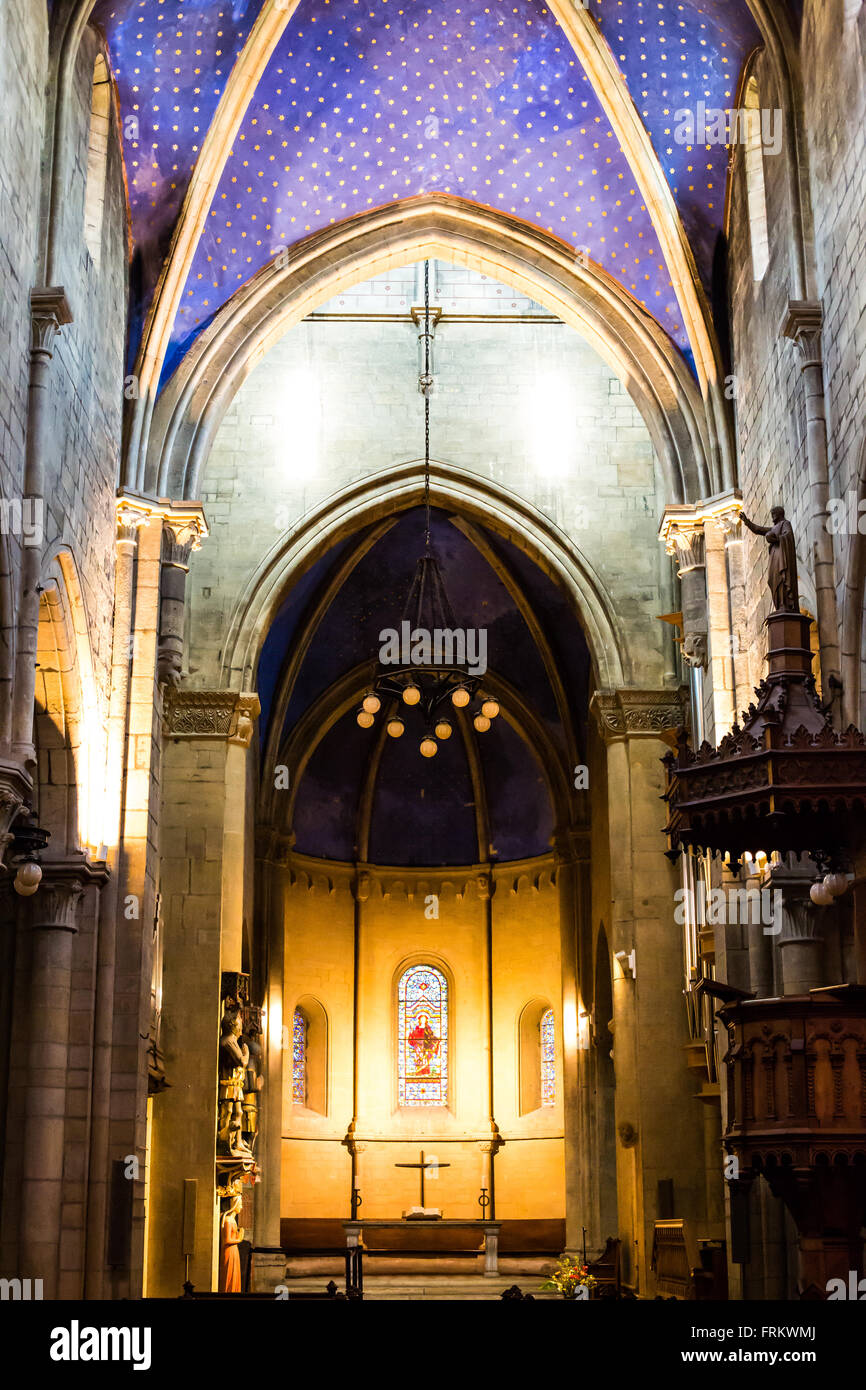 Collegiale Church, interior - Neuchatel, Switzerland Stock Photo - Alamy