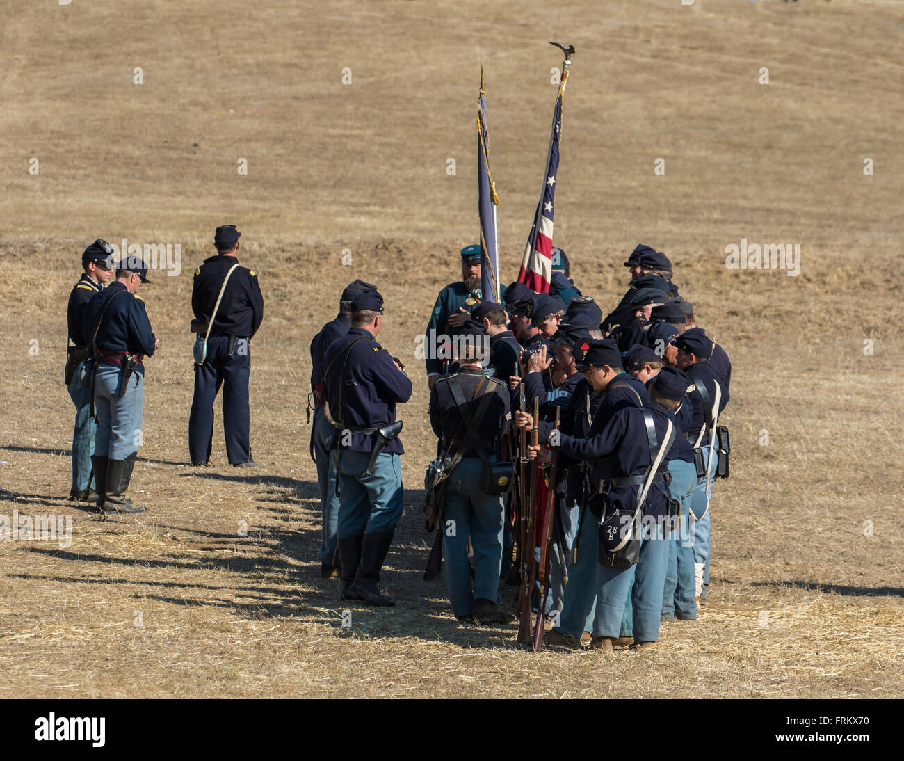 Union Soldiers at an American Civil War Reenactment at Hawes Farm ...