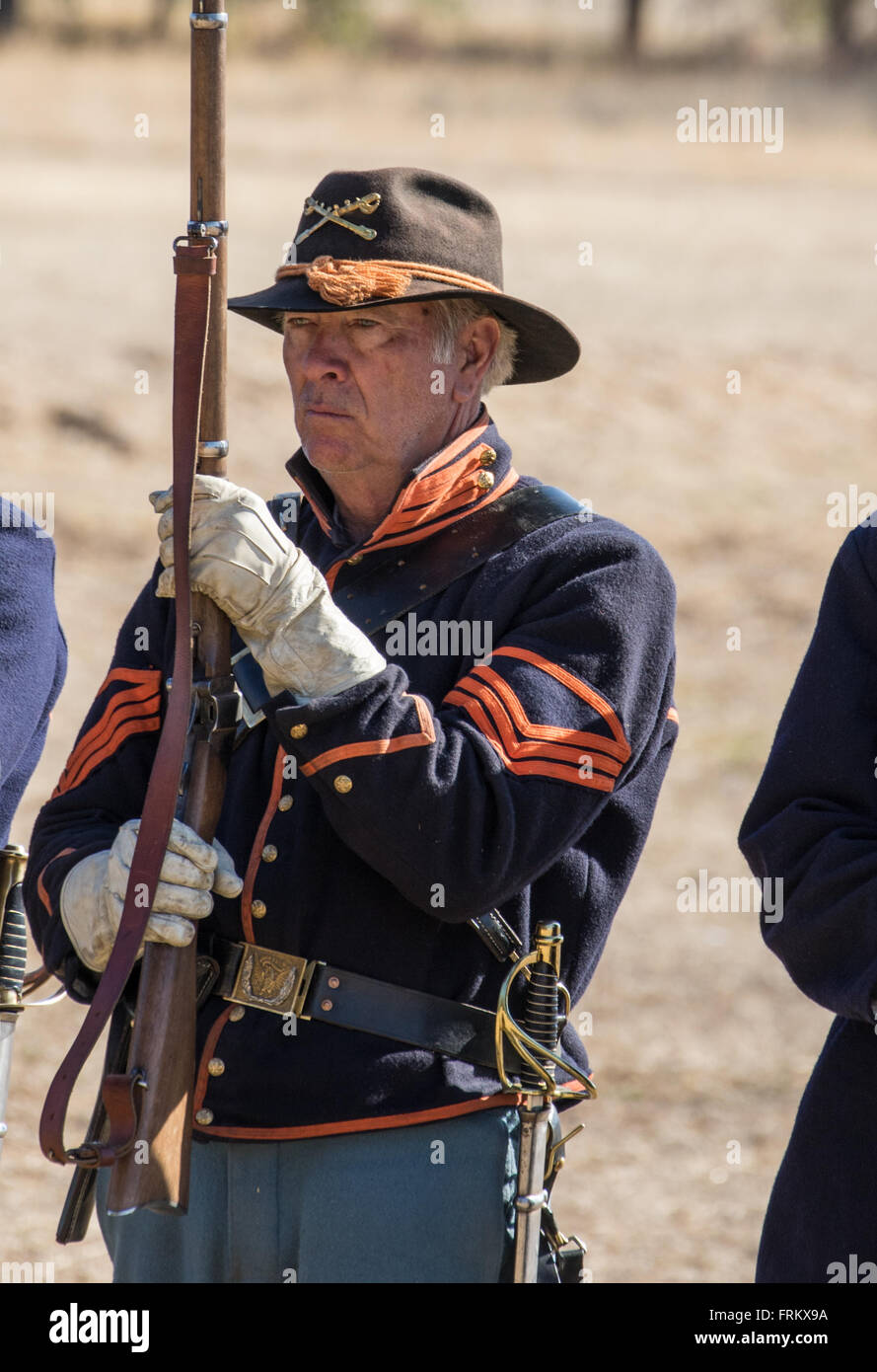 Union Soldiers at an American Civil War Reenactment at Hawes Farm ...