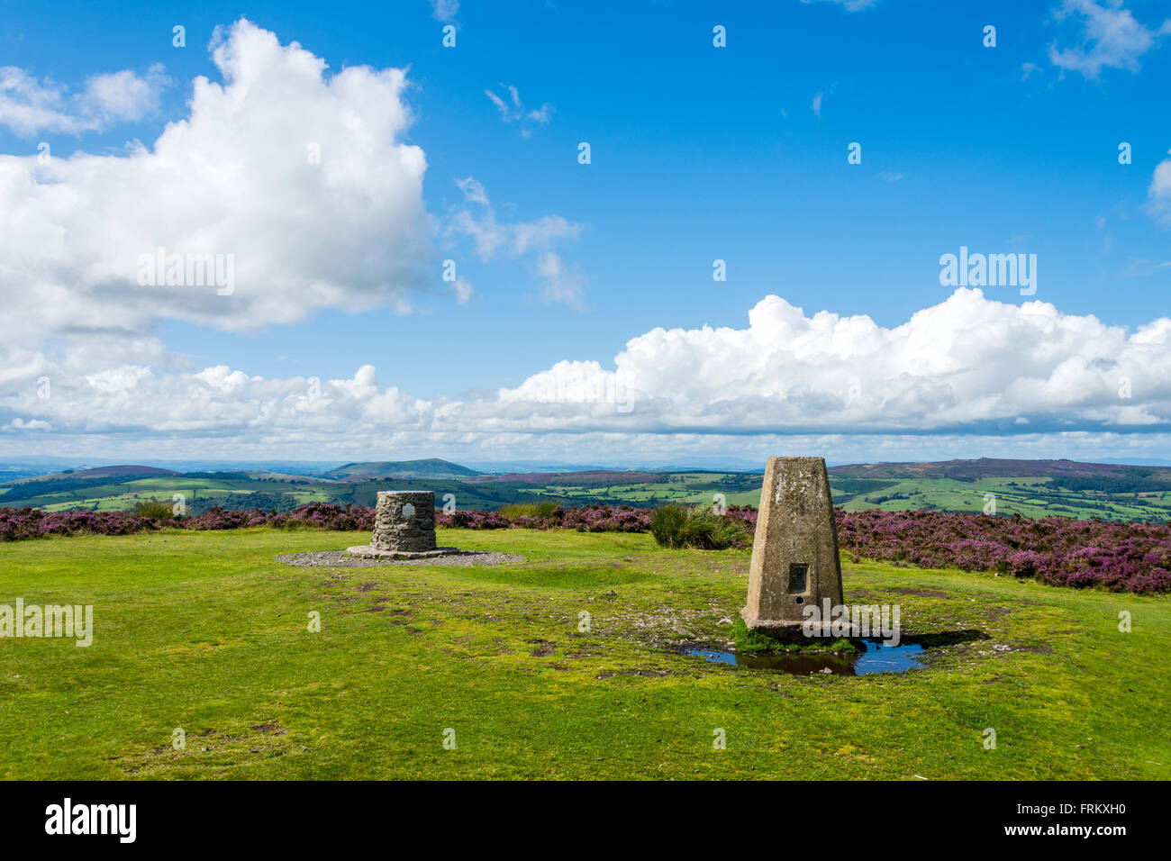 Trig point and topograph (view indicator) at the summit of the Long ...