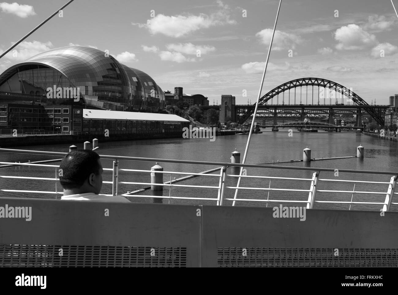 View on riverside in Black and White Stock Photos & Images - Alamy