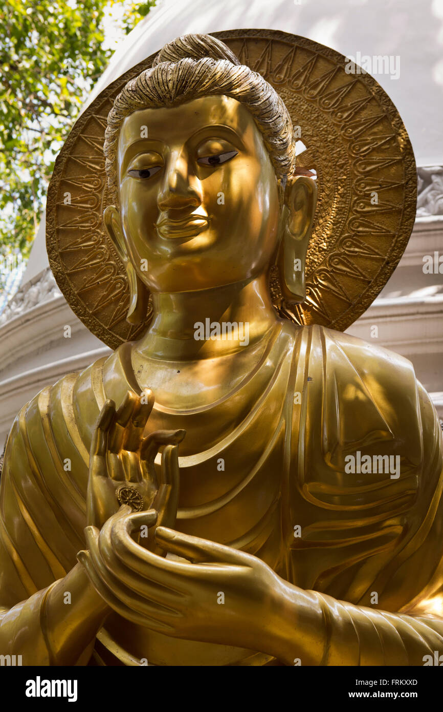 Sri Lanka, Colombo, Gangaramaya Temple, golden Buddha statue Stock ...