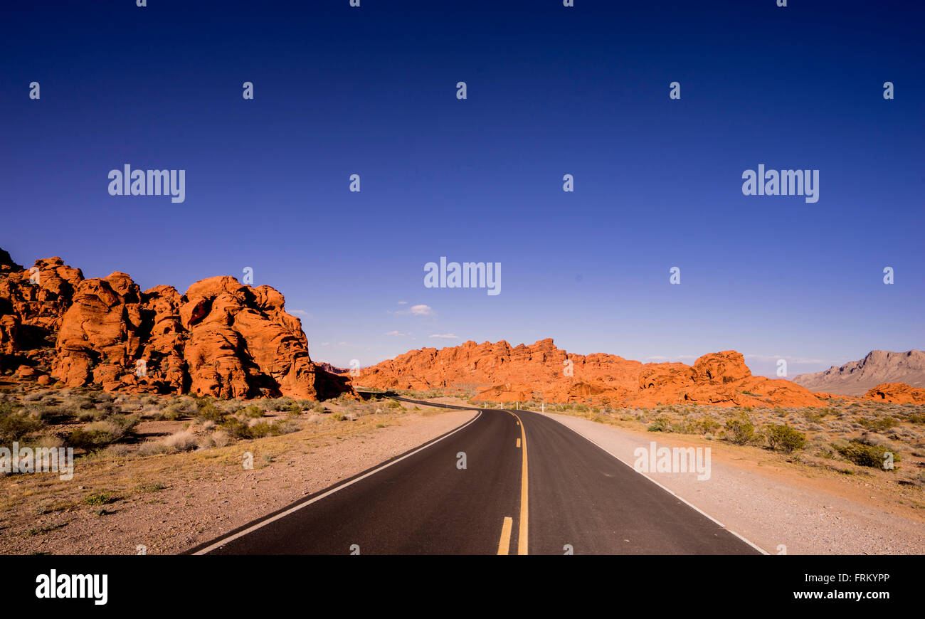 Long and empty road through Arizona Stock Photo - Alamy