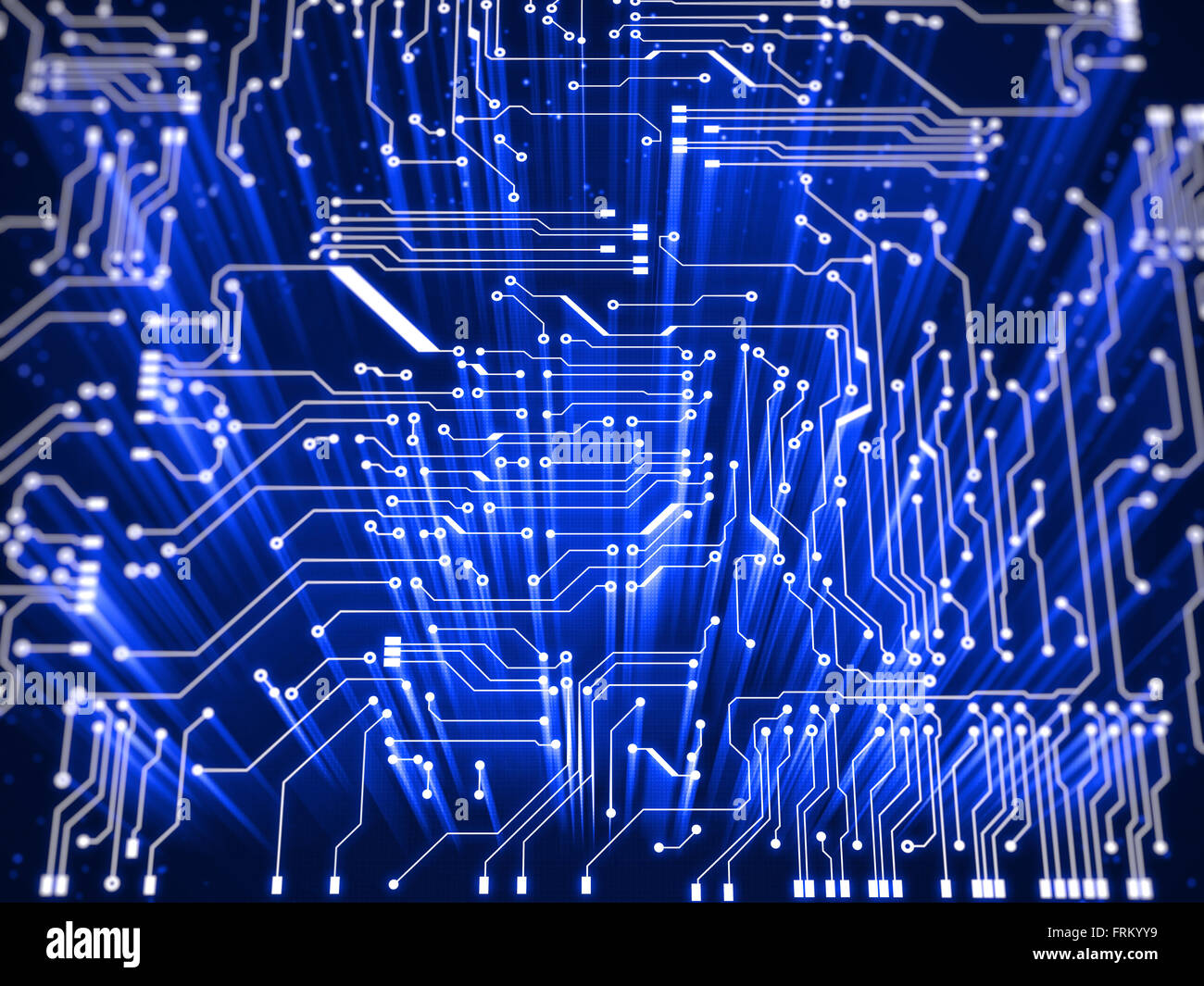 Blue Circuit , 3d electronic concept Stock Photo - Alamy