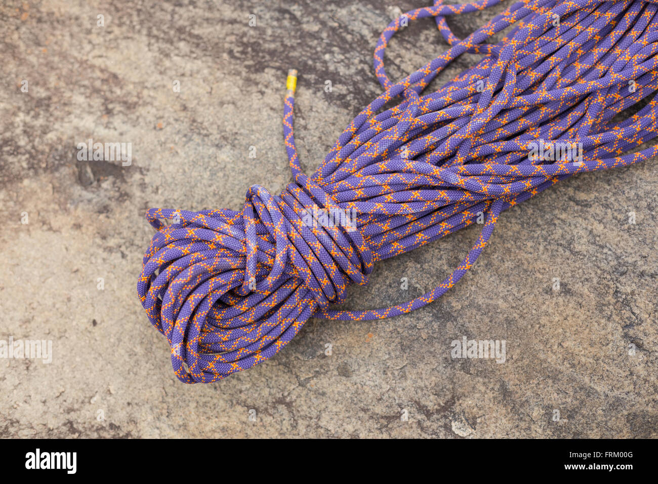 High angle view of ropes on rock Stock Photo - Alamy