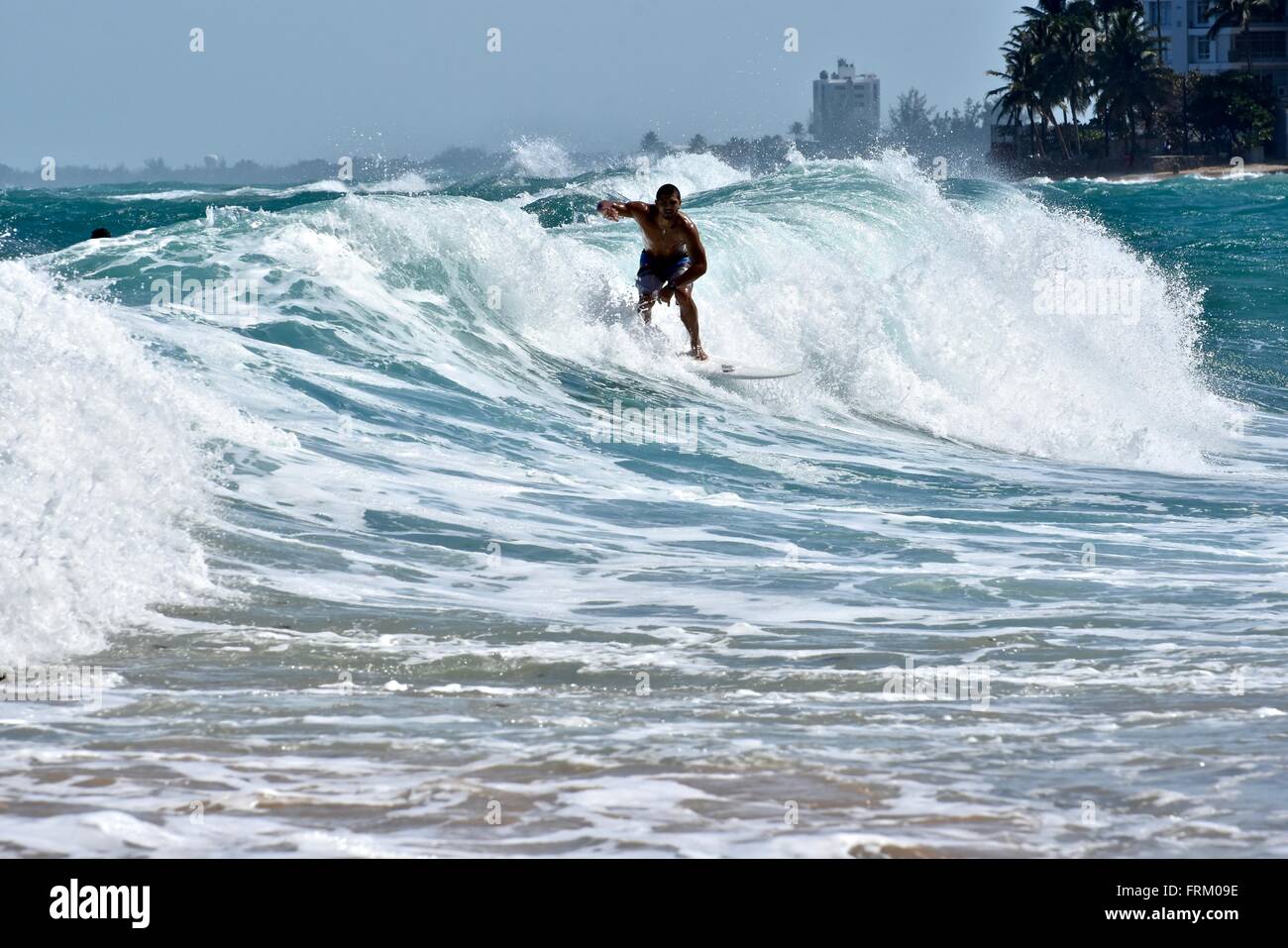 Surfer in Puerto Rico Stock Photo - Alamy