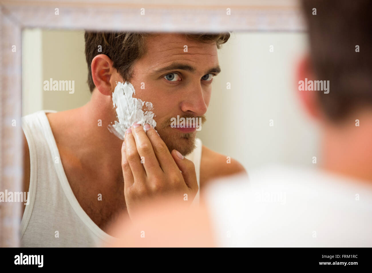 Man shaving foam on face hi-res stock photography and images - Alamy