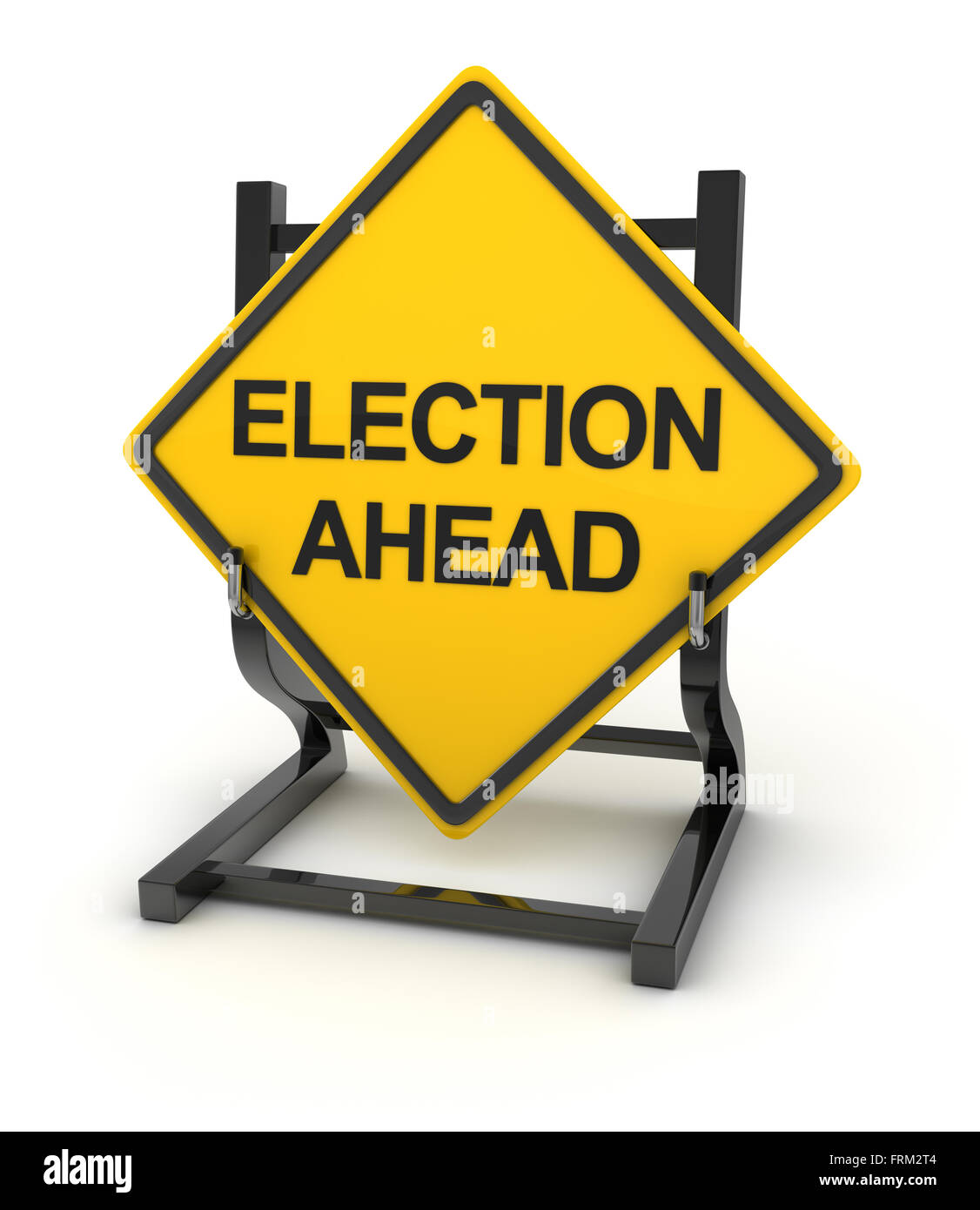 Road sign - election ahead , isolated on white Stock Photo - Alamy