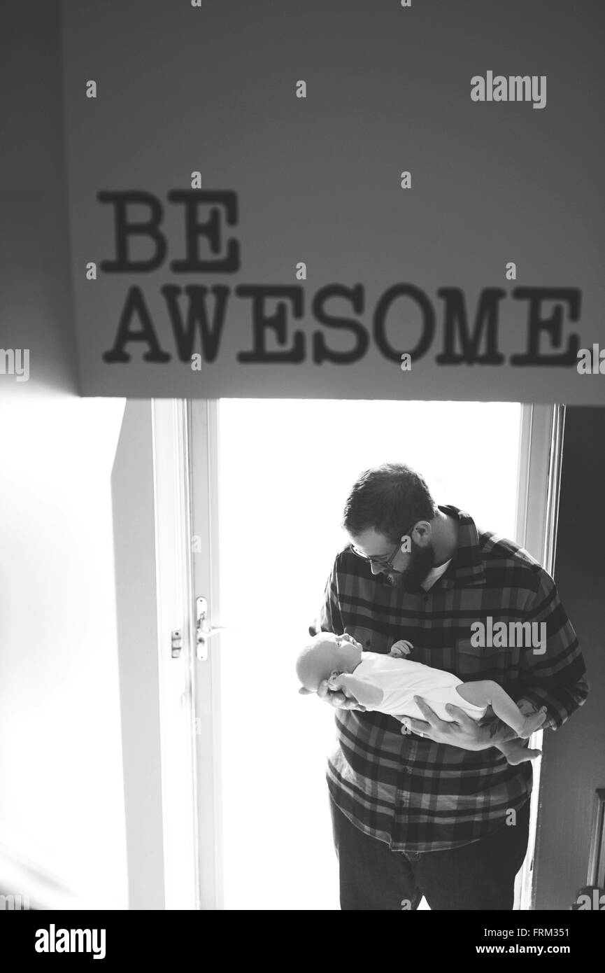 Father son on white Black and White Stock Photos & Images - Alamy