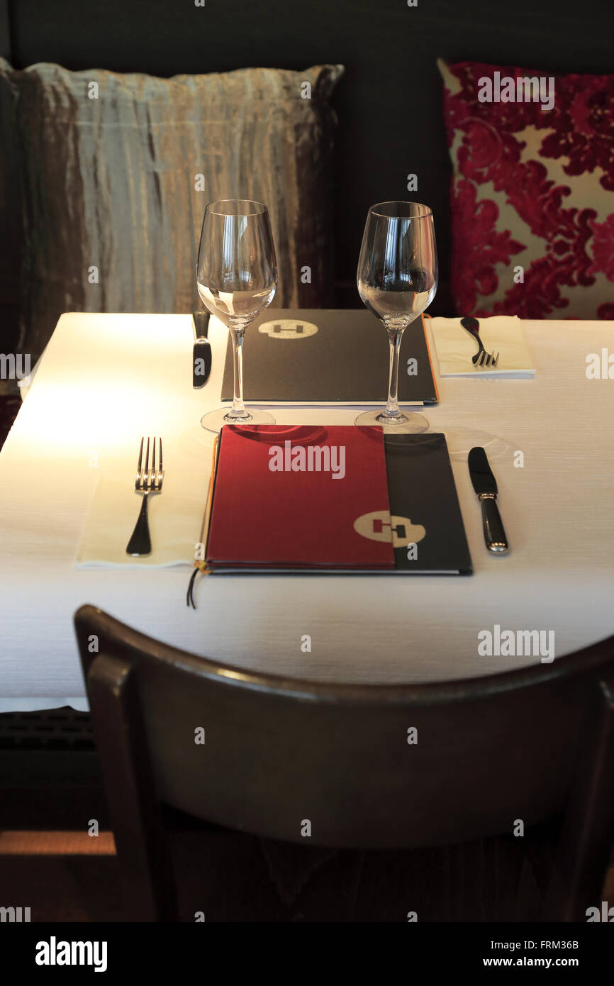 Table setting in HILTL restaurant, the world oldest vegetarian ...