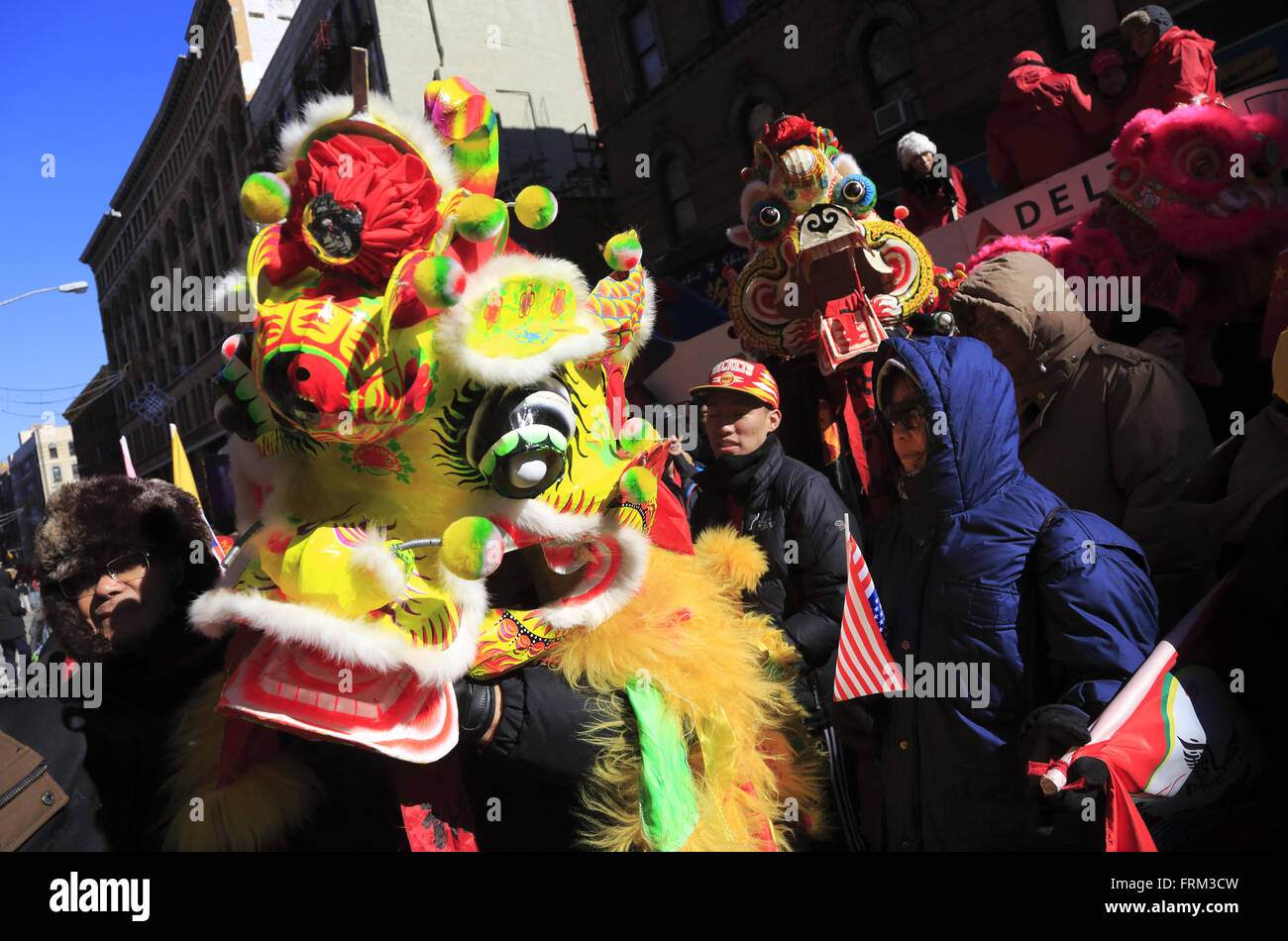 Lion dancer get ready for the annual Chinese Lunar New Year Parade in ...